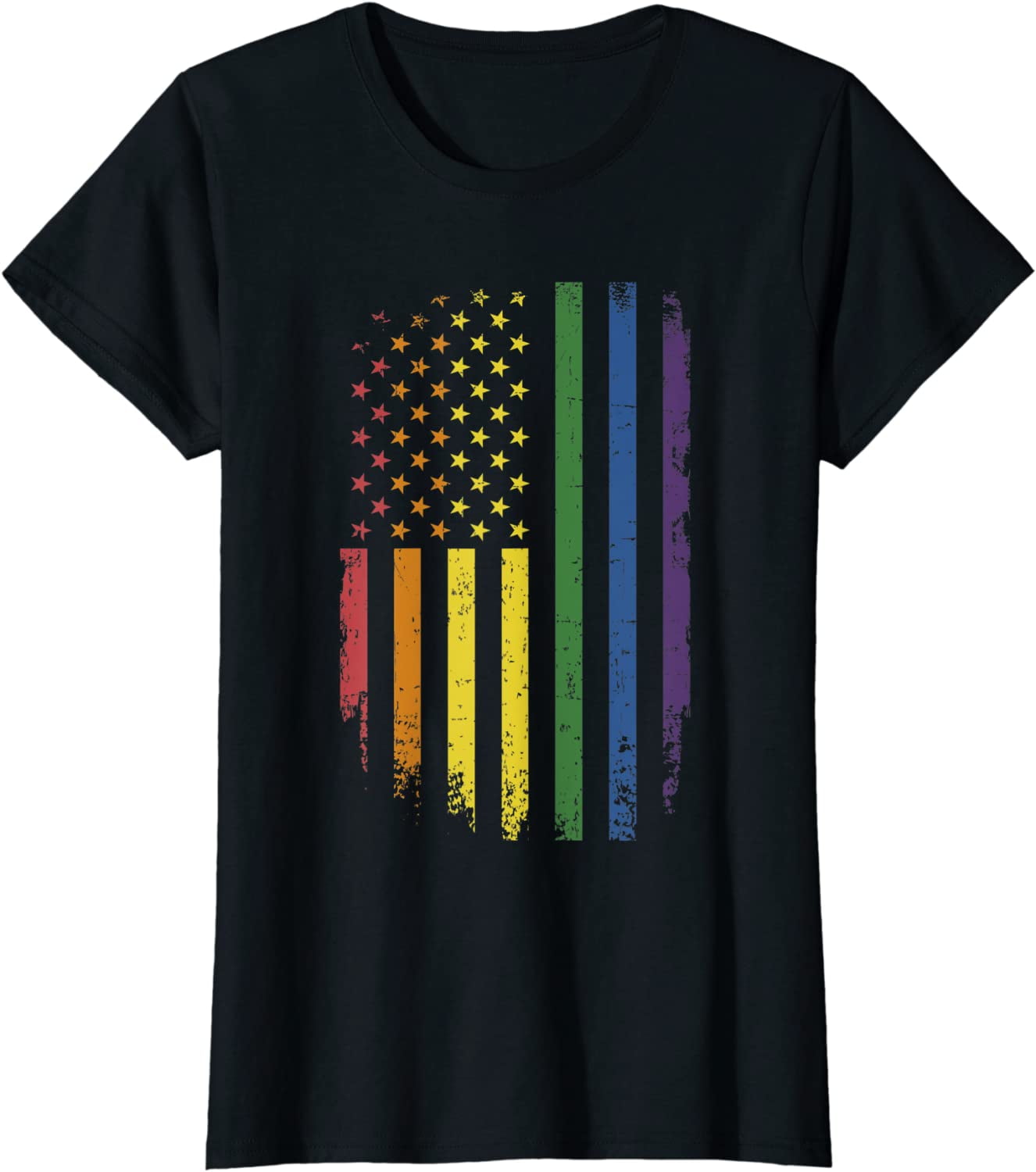 LGBTQ Pride Month US American Rainbow Flag for Equal Rights T-Shirt ...