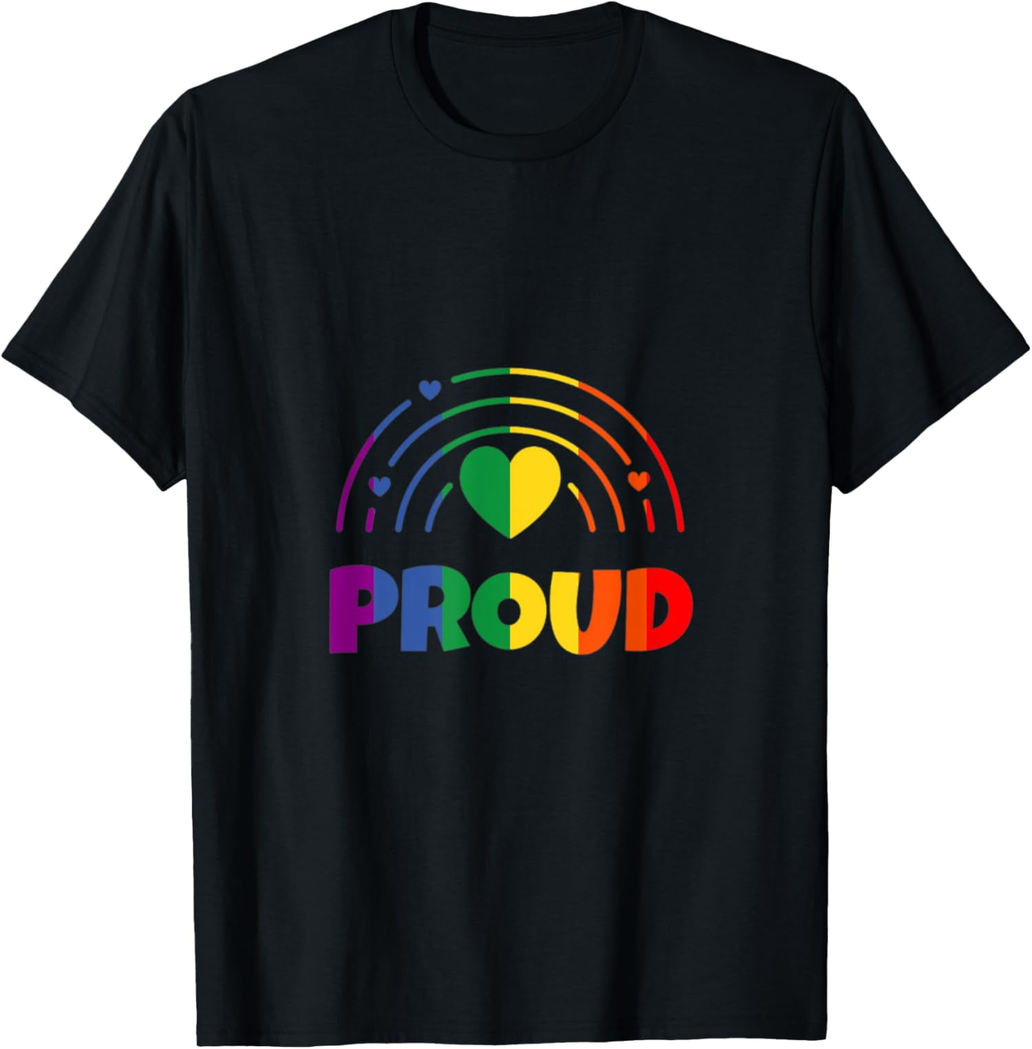 LGBTQ+ Pride Rainbow "Proud" T-Shirt - Walmart.com