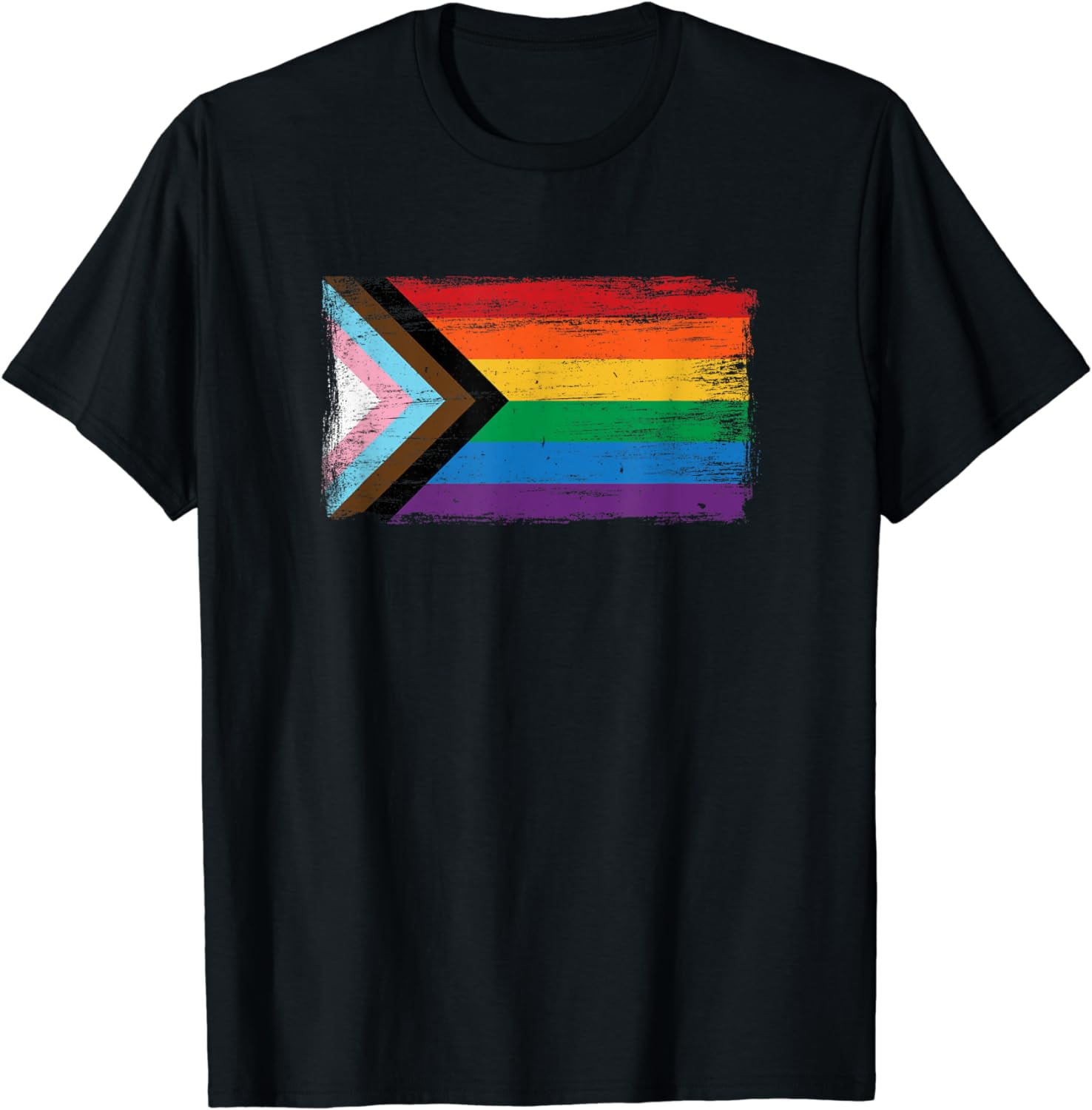 LGBTQ Progress Pride Flag - Vintage Paint Style T-Shirt - Walmart.com