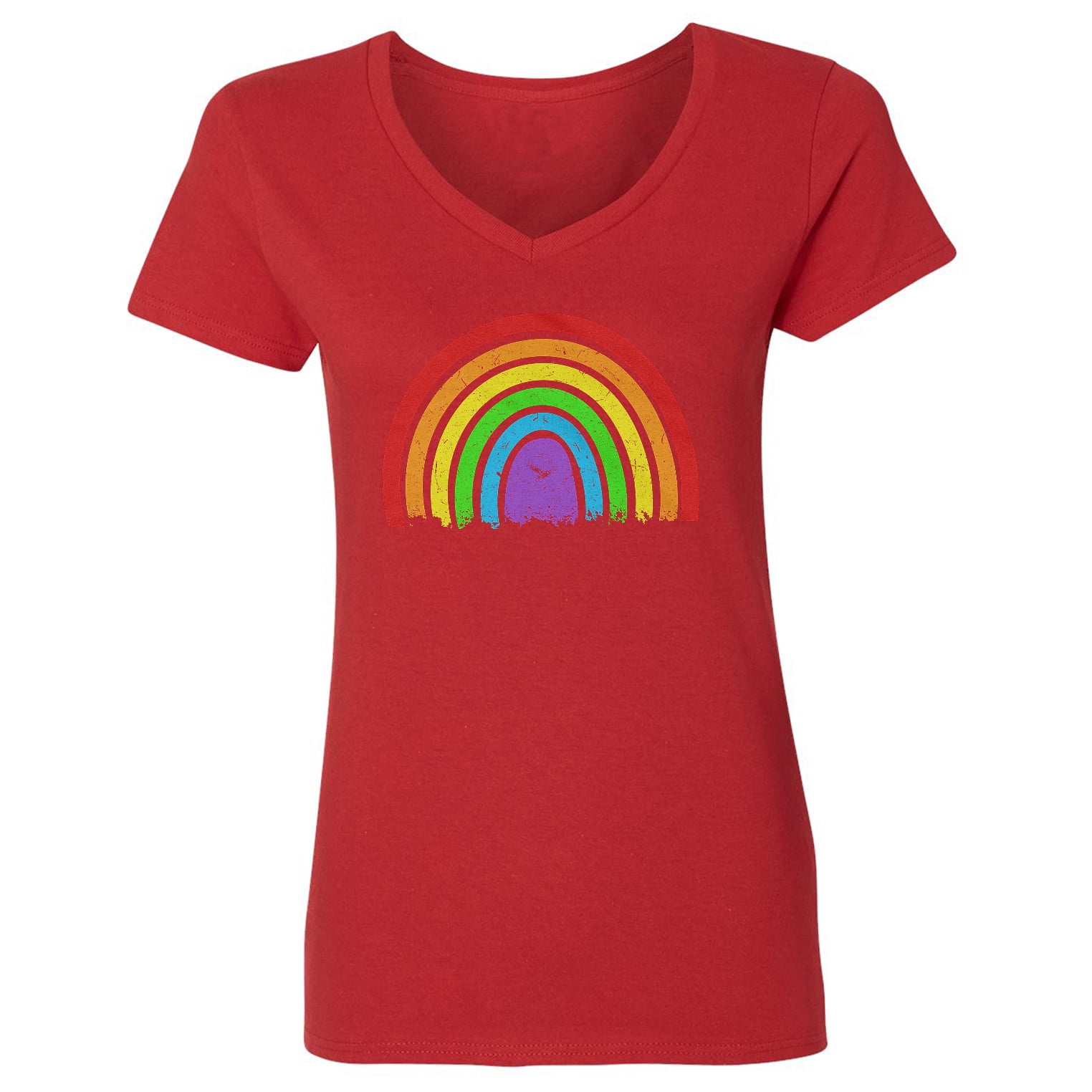 LGBTQ Rainbow Flag – Gay Pride Month Awareness Ladies' V-Neck Tshirt ...