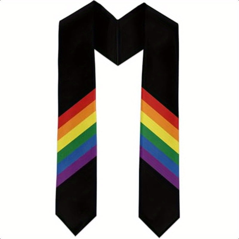 LGBTQ Rainbow Flag Graduation Sash Satin Scarf 72" Stole for Abroad ...