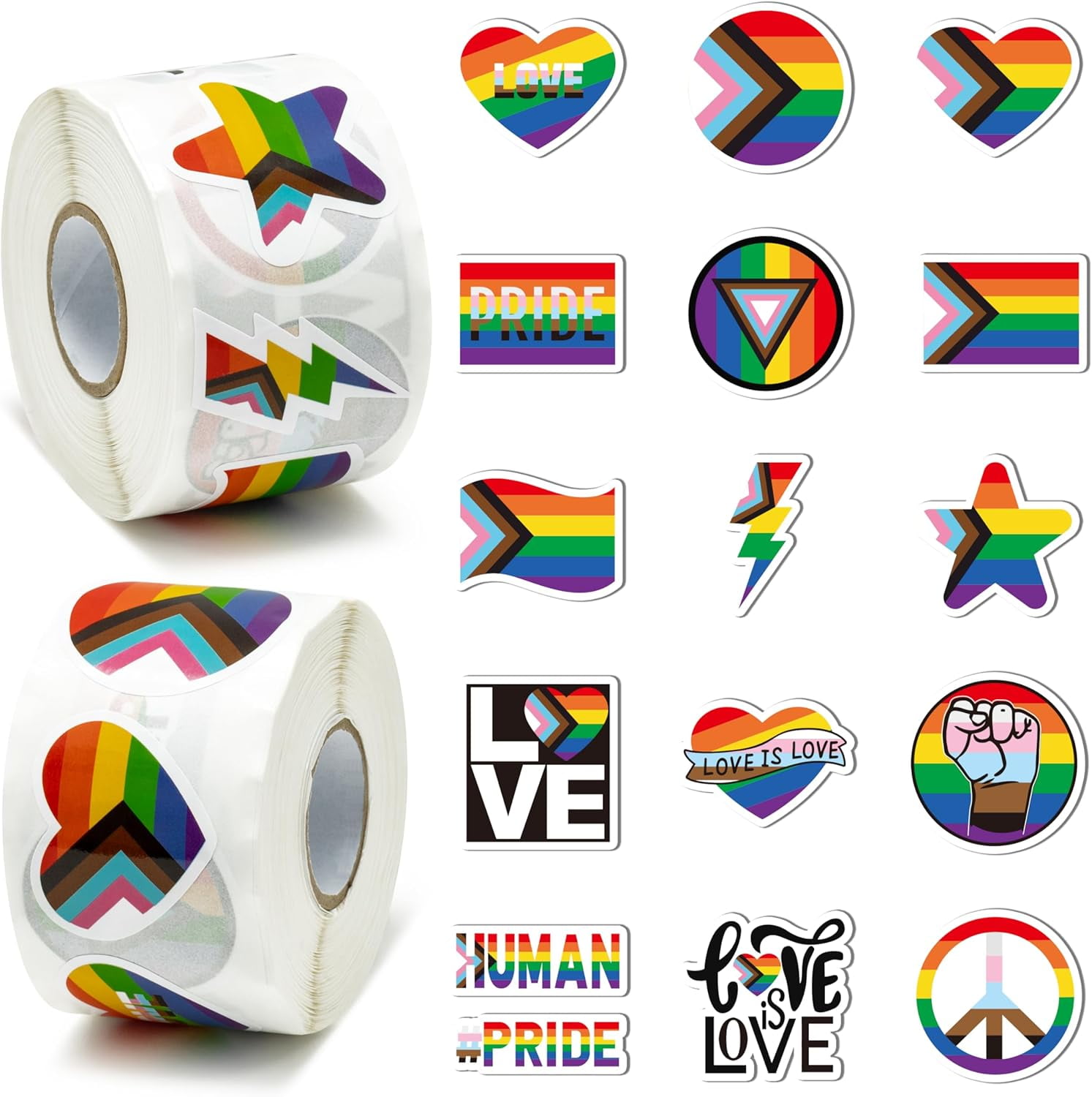 LGBTQ Rainbow Flag Stickers - 1000Pcs LGBTQ Rainbow Flag Stickers in 2 ...