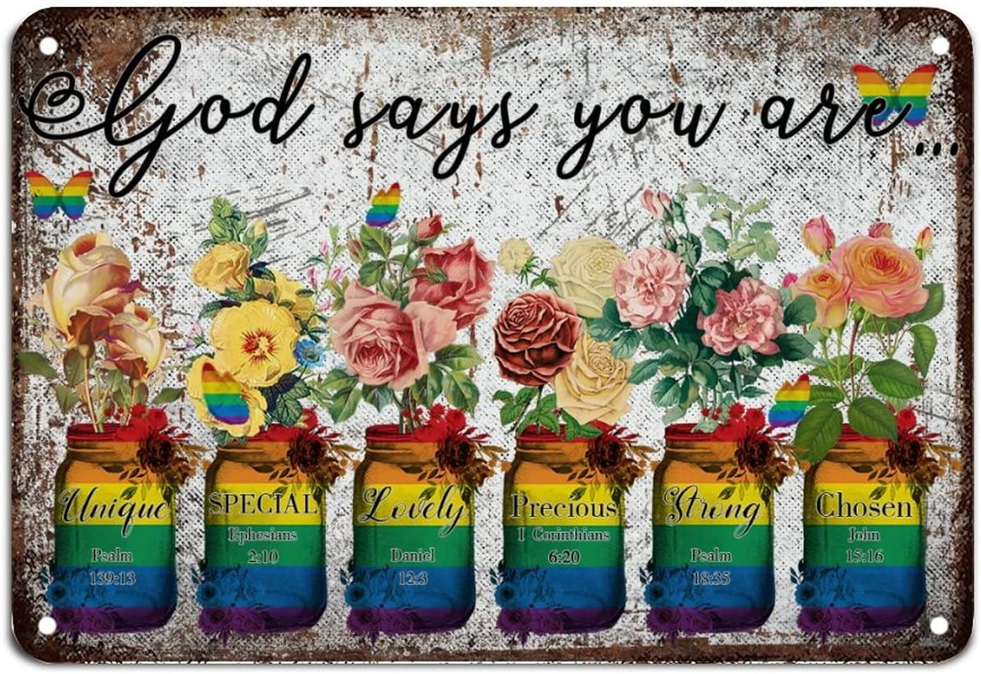 LGBTQ Rainbow Gay Lesbian Pride Signs God Says You Are Bible Verse ...