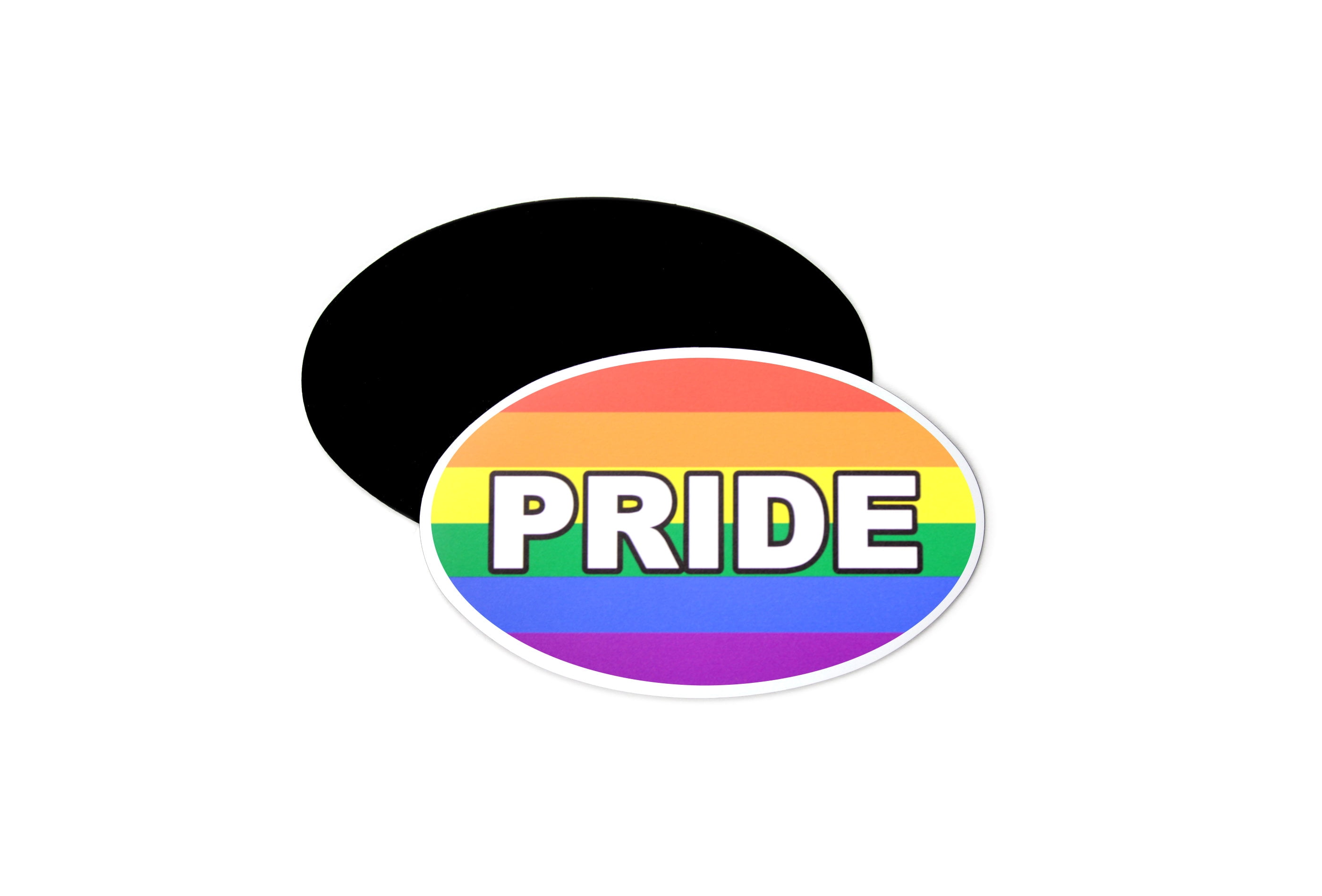 LGBTQ+ Rainbow Pride Flag Car Bumper Magnet - 5x3 Inch Oval - 1 ...