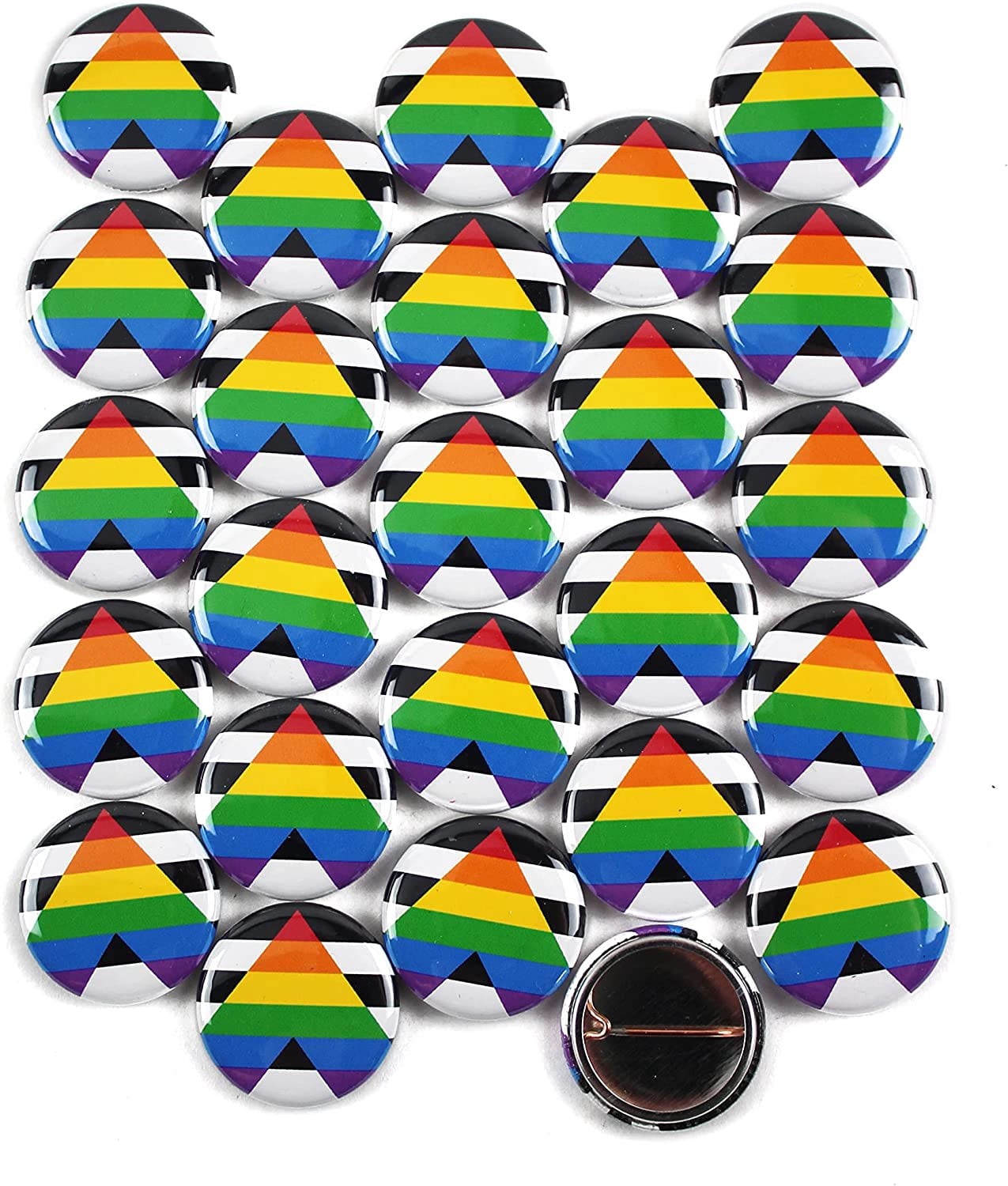 LGBTQ+ Straight Ally Pride Flag Pinback Buttons - 1 Inch - 25 Pack ...