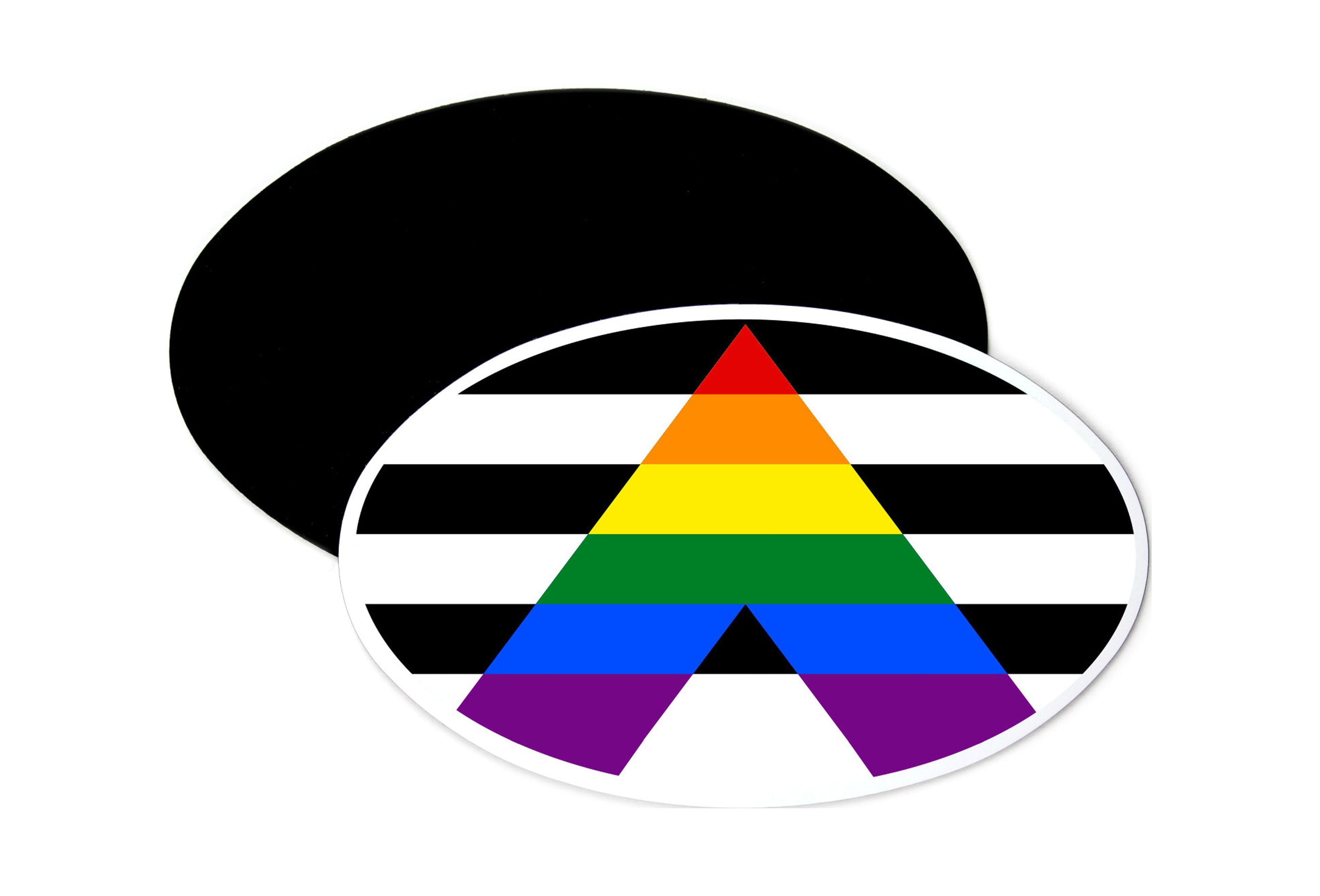 LGBTQ+ Straight Ally Rainbow Pride Flag Car Bumper Magnet - 5x3 Inch ...