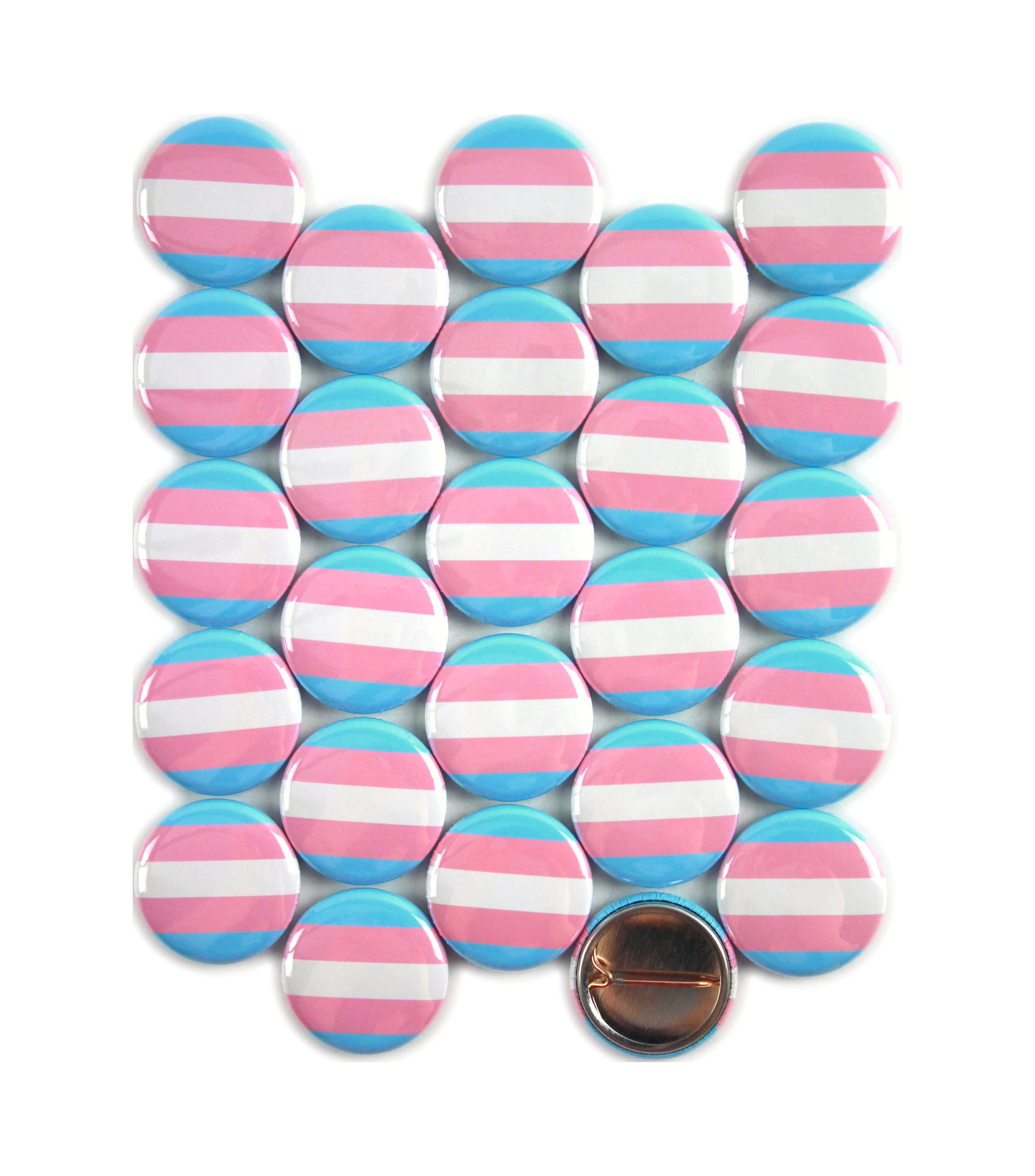 LGBTQ+ Transgender Pride Flag Pinback Buttons - 1 Inch Round - 25 Pack ...
