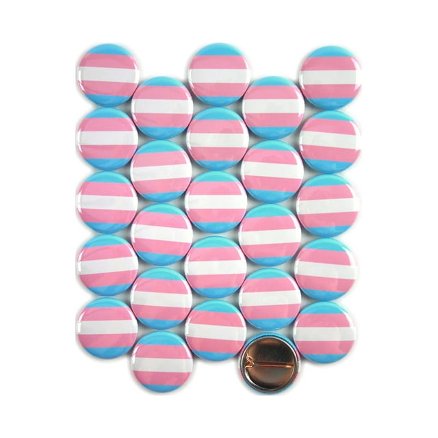 LGBTQ+ Transgender Pride Flag Pinback Buttons - 1 Inch Round - 25 Pack ...