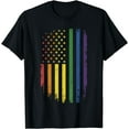 LGBTQ+ pride month US american rainbow flag for equal rights T-Shirt ...