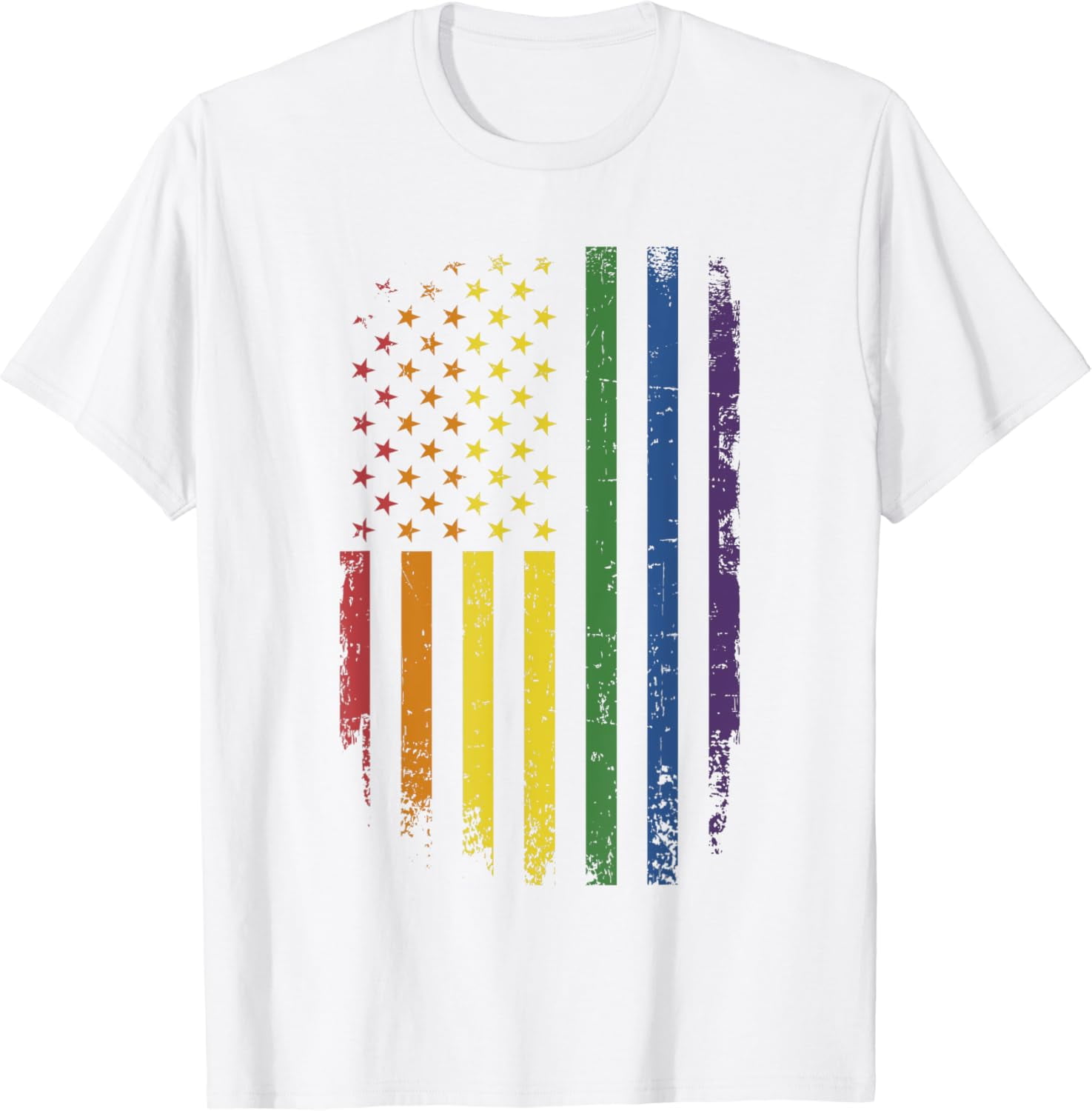 LGBTQ+ pride month US american rainbow flag for equal rights T-Shirt ...