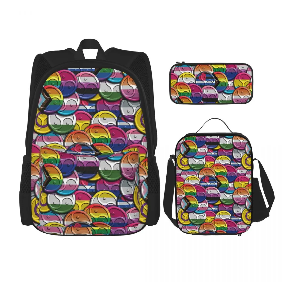 LGBTQIA Plus Pride Flags In Triskelions Shapes Backpacks Bookbag ...