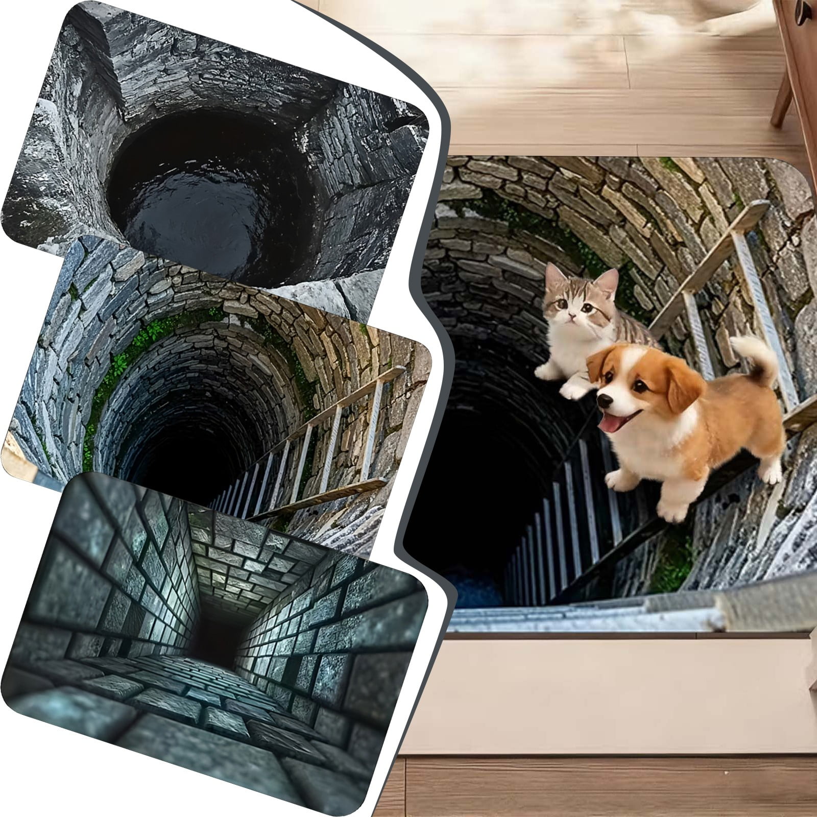 LGCASL 3D Visual Trap Carpet 40*60cm 3D Visual Trap Carpet Creating A ...