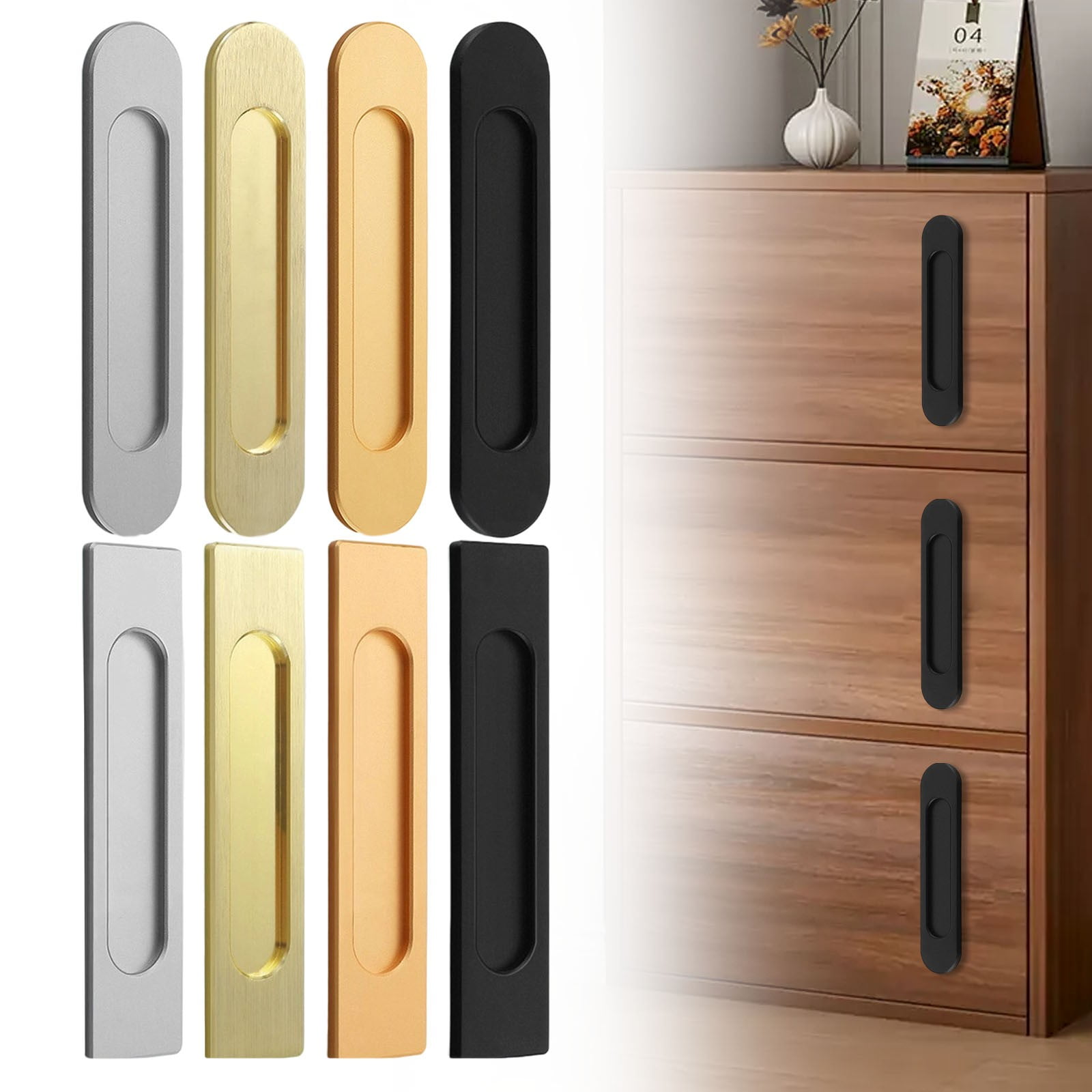 LGCASL No-Drill Sliding Door Handle, Square Matte Gold Stick Sliding ...
