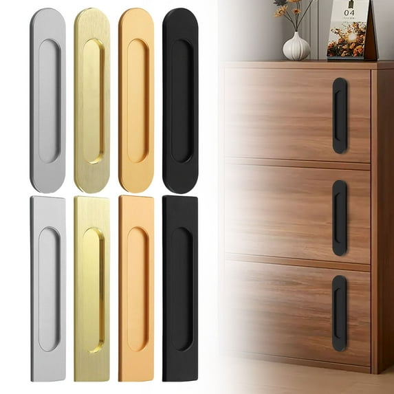 LGCASL No-Drill Sliding Door Handle, Square Matte Gold Stick Sliding ...