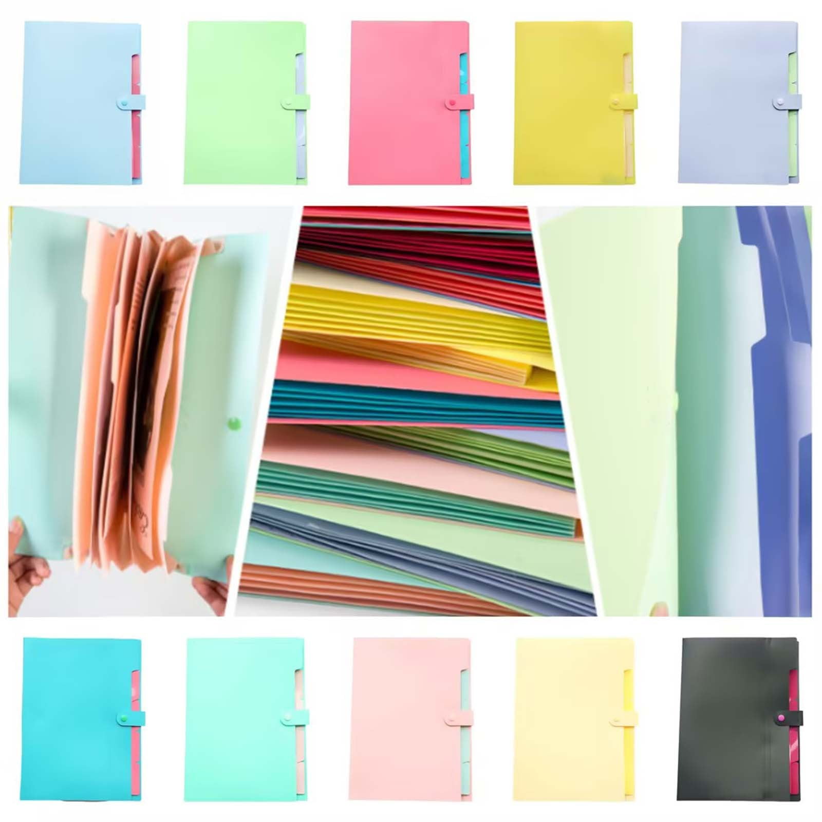 LGCASL the Blue Folder A4 Letter Paper Expanding File Folder Pockets ...