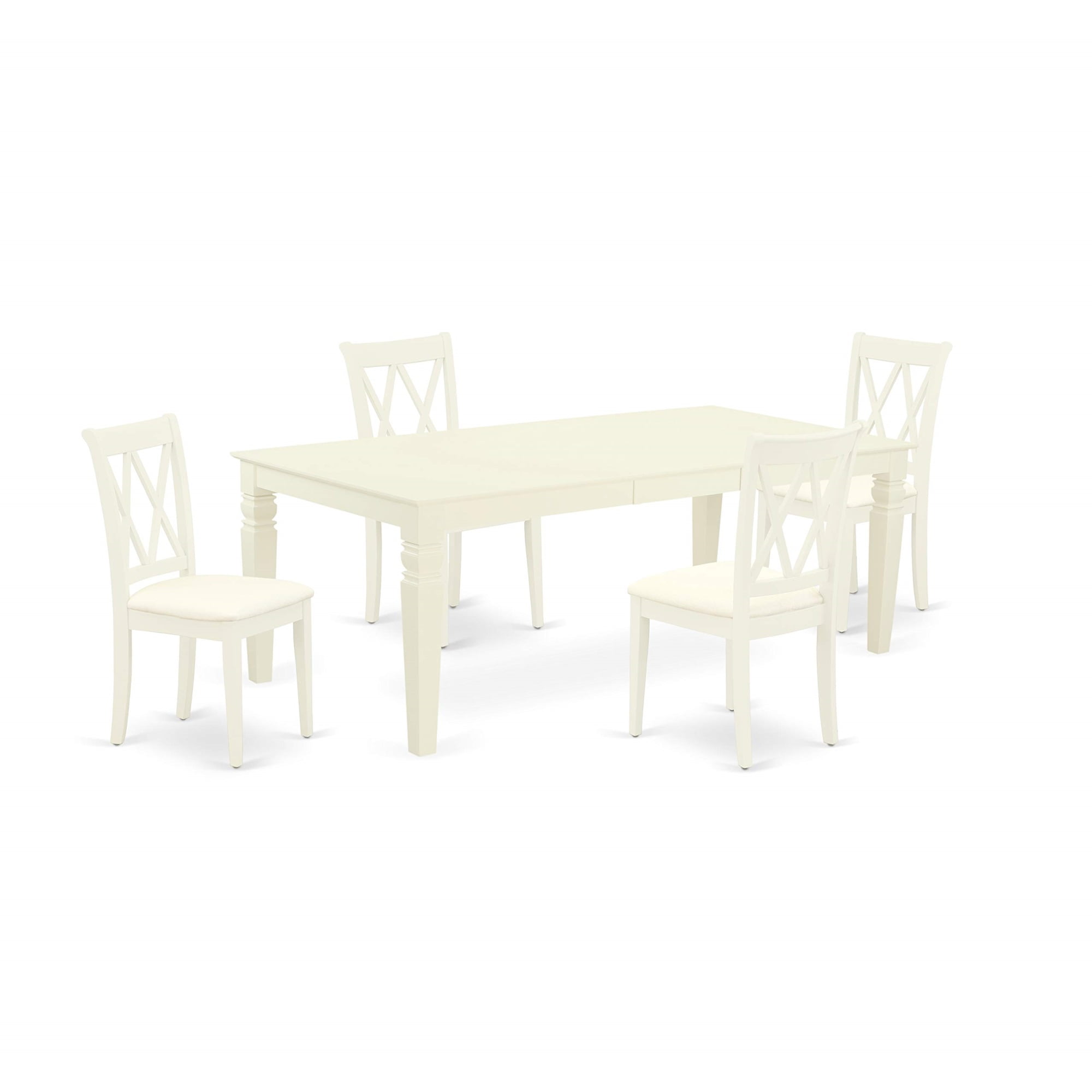 LGCL5-LWH-C 5-Piece Dining Table Set, Missionary Design, Linen White ...