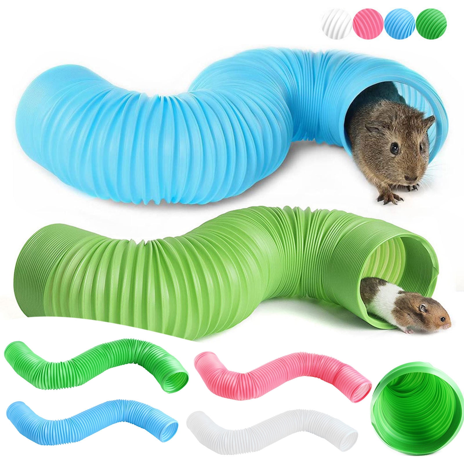 LGDBO Hamster Fun Tunnels, Pet Mouse Plastic Tube, Collapsible Plastic Tunnel, Tube Pet Hideaway ...