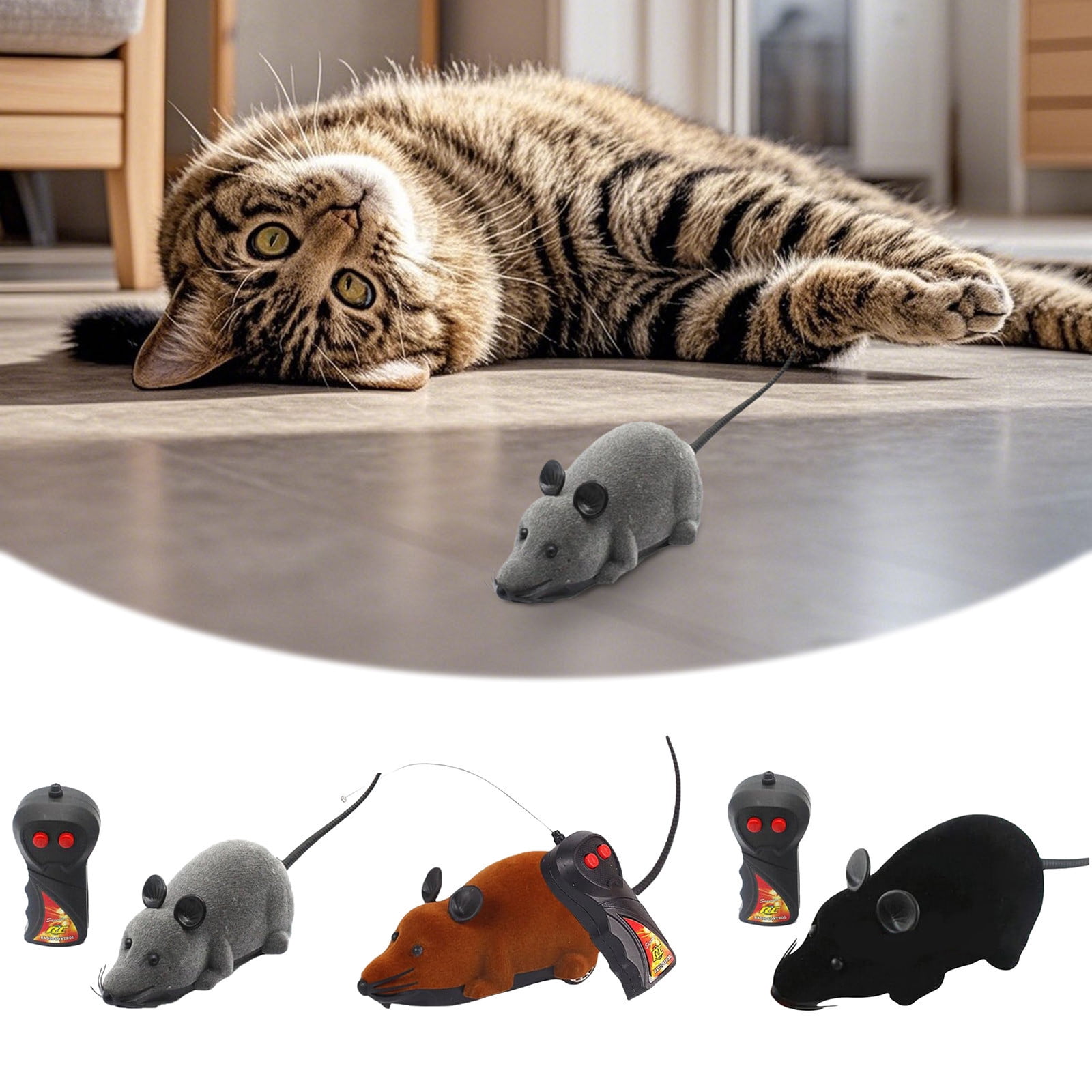 LGDBO Remote Control Mouse Cat Toy - Rechargeable Interactive Fake Rat ...