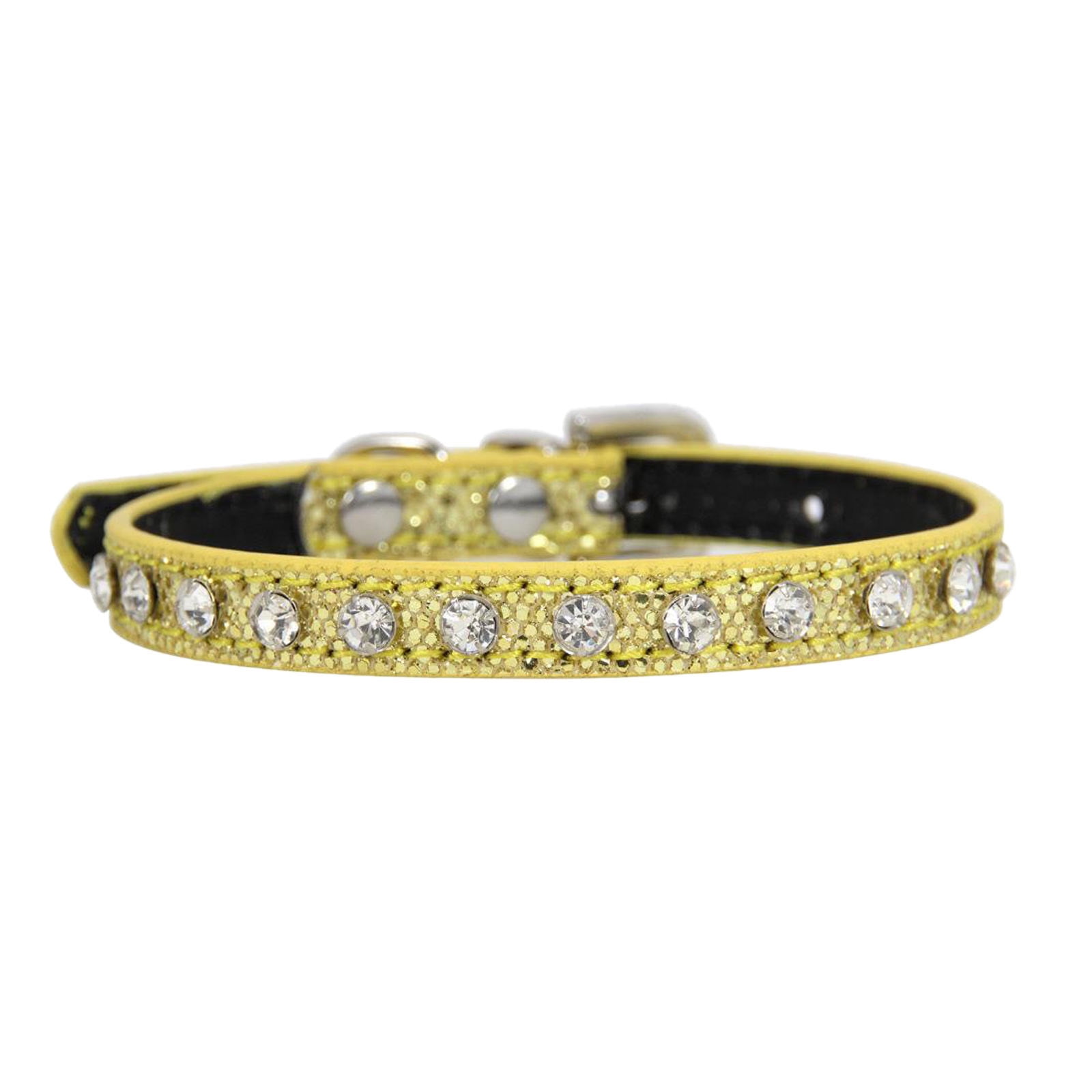 LGDBO Safety Cat Collars Silver Leather Rhinestone Kitten Collar 3 ...