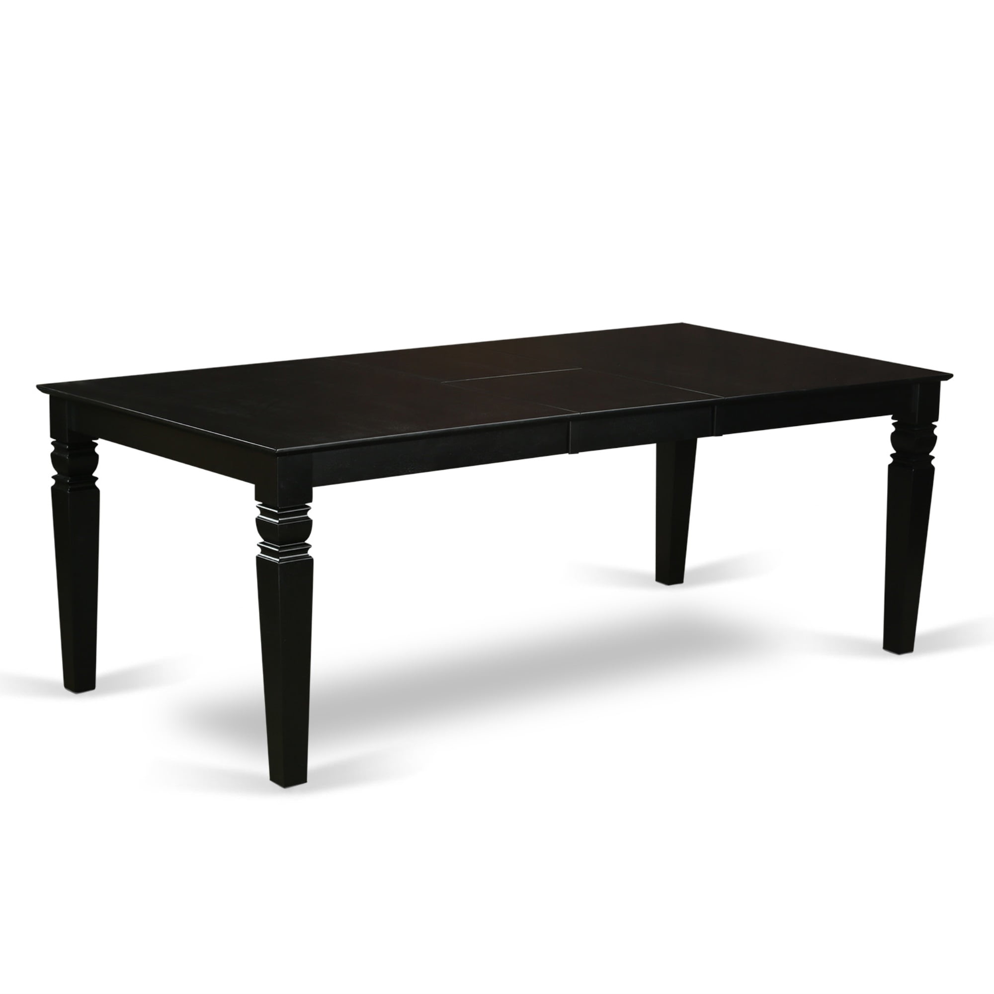 LGDR5-BLK-24 5Pc Rectangular 66/84 Inch Table With 18 In Leaf And Four ...