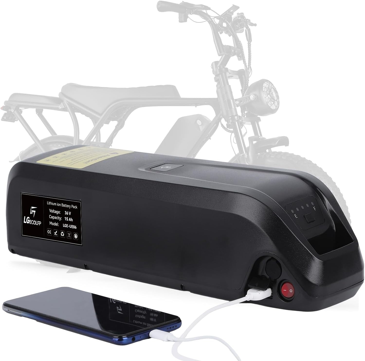 LGECOLFP Hailong 36V Ebike Battery 15Ah for Electric Bike Motor Lithium ...