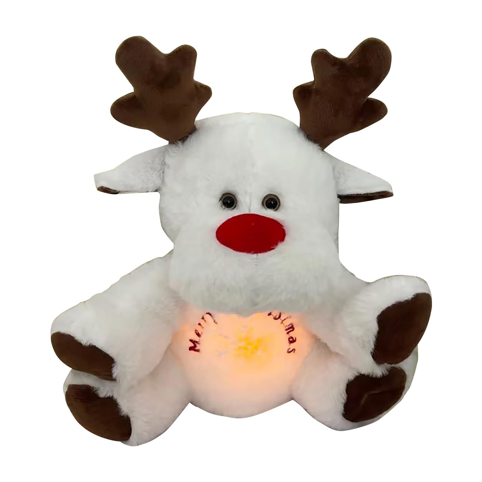 LGHDIWN 11'' Red-Nosed Reindeer Musical Recordable Elk Stuffed Animal ...
