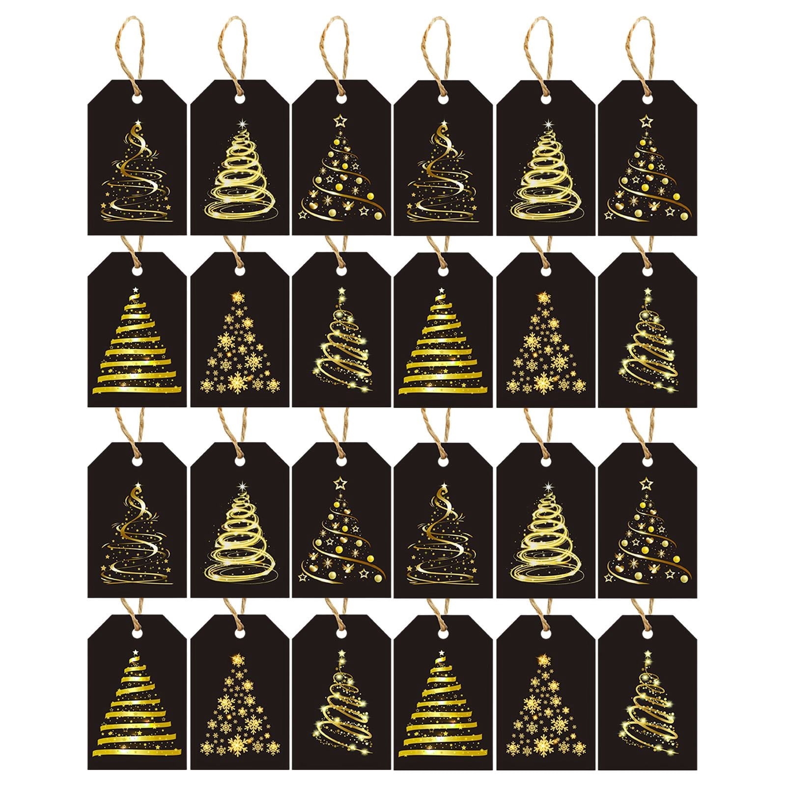 LGHDIWN 24 Pieces Christmas Paper Gift Tags Christmas Hanging Tags ...