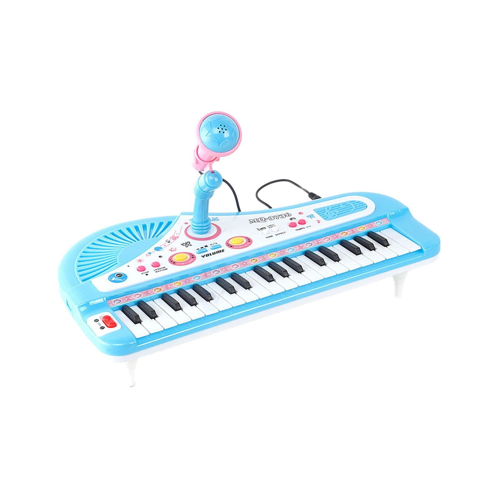 LGHDIWN Kids Piano Keyboard with Microphone 37 Keys Portable Electronic ...