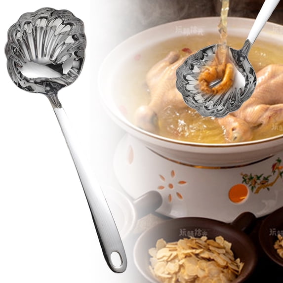 LGHDIWN Shell-Shaped Stainless Steel Soup Spoon Set - Elegant Buffet ...