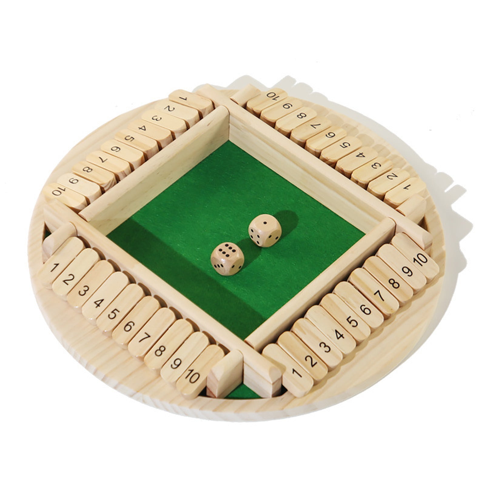 LGHDIWN Shut The Box Dice Game,2-4 Player Family Wooden Board Table ...