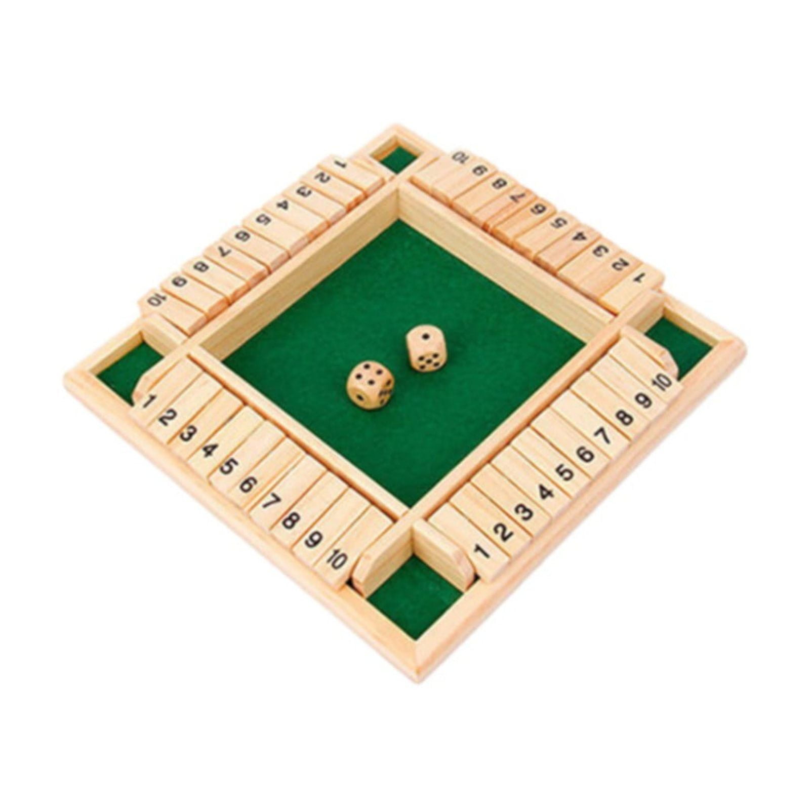 LGHDIWN Shut The Box Dice Game,Wooden Board Table Math Game for 1-4 ...