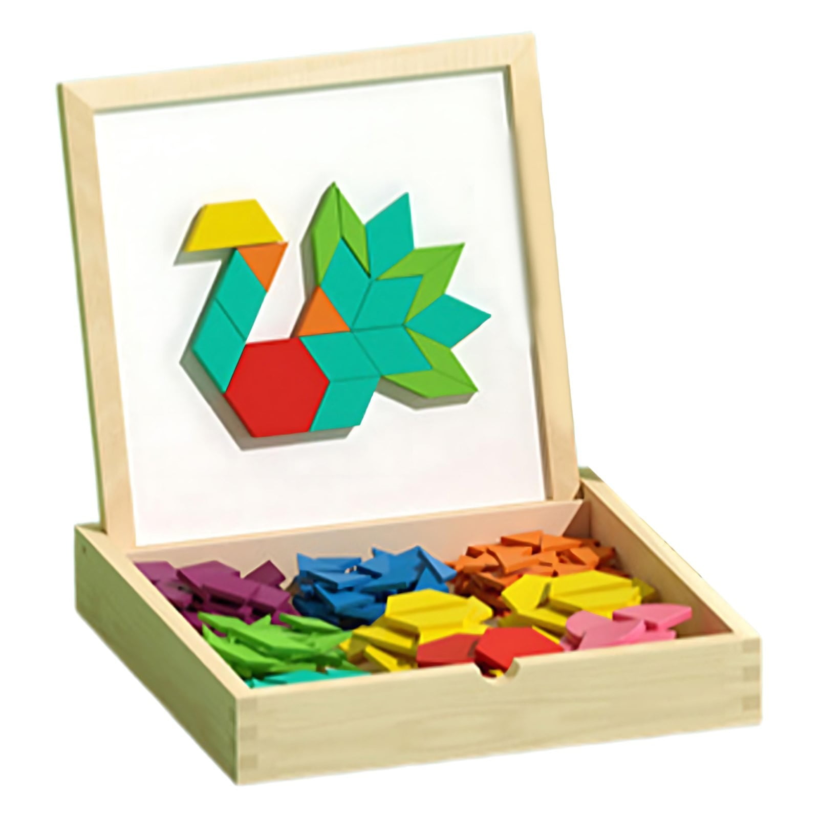 LGHDIWN Wooden Magnetic Pattern Block Set, Creative Magnetic Puzzle ...