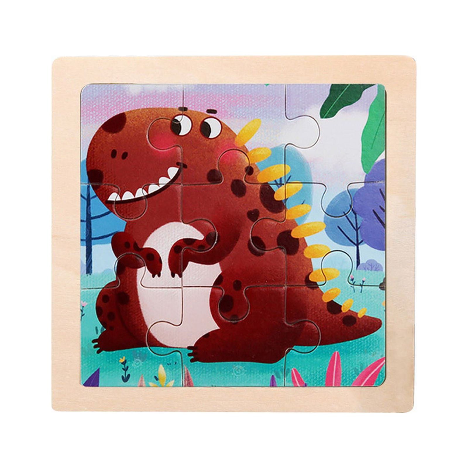 LGHDIWN Wooden Puzzles for Toddlers, Cartoon Farm Animal Jigsaw Puzzles ...
