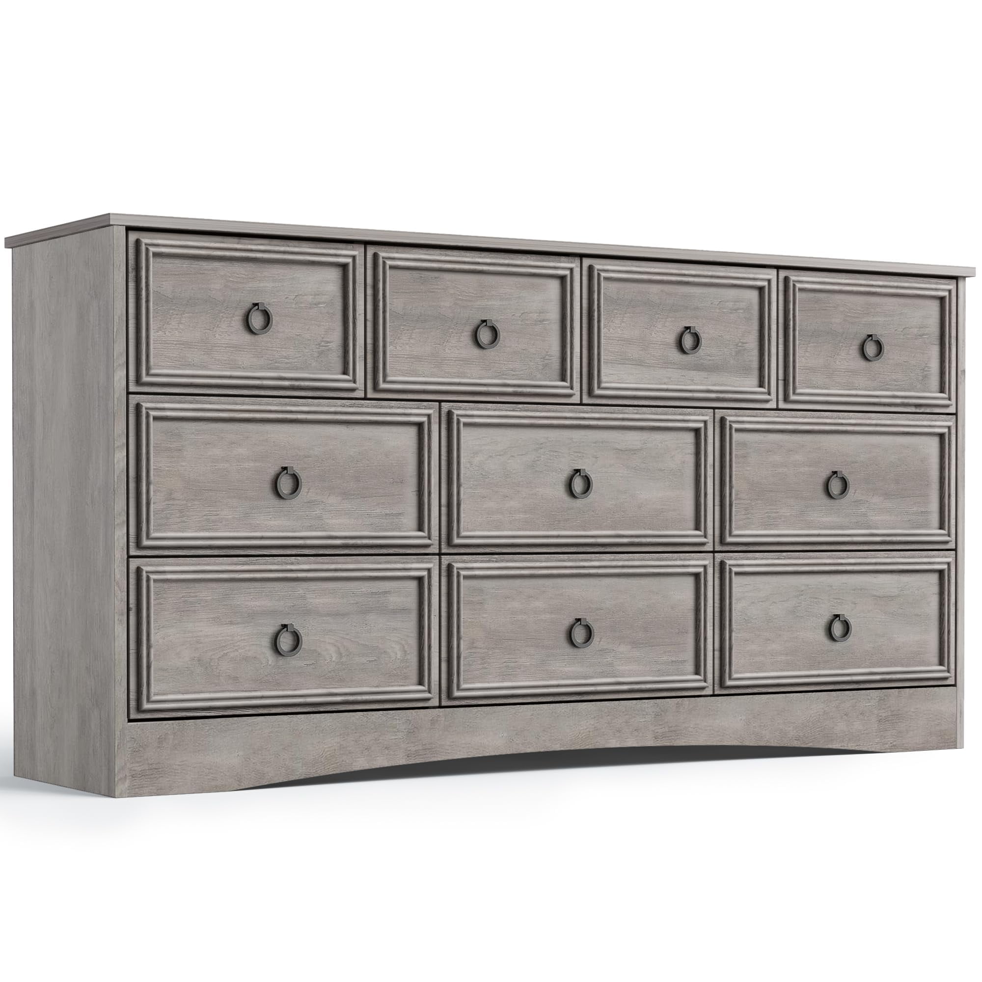 LGHM High Gloss 10-Drawer Dresser, Entertainment Center for Bedroom ...