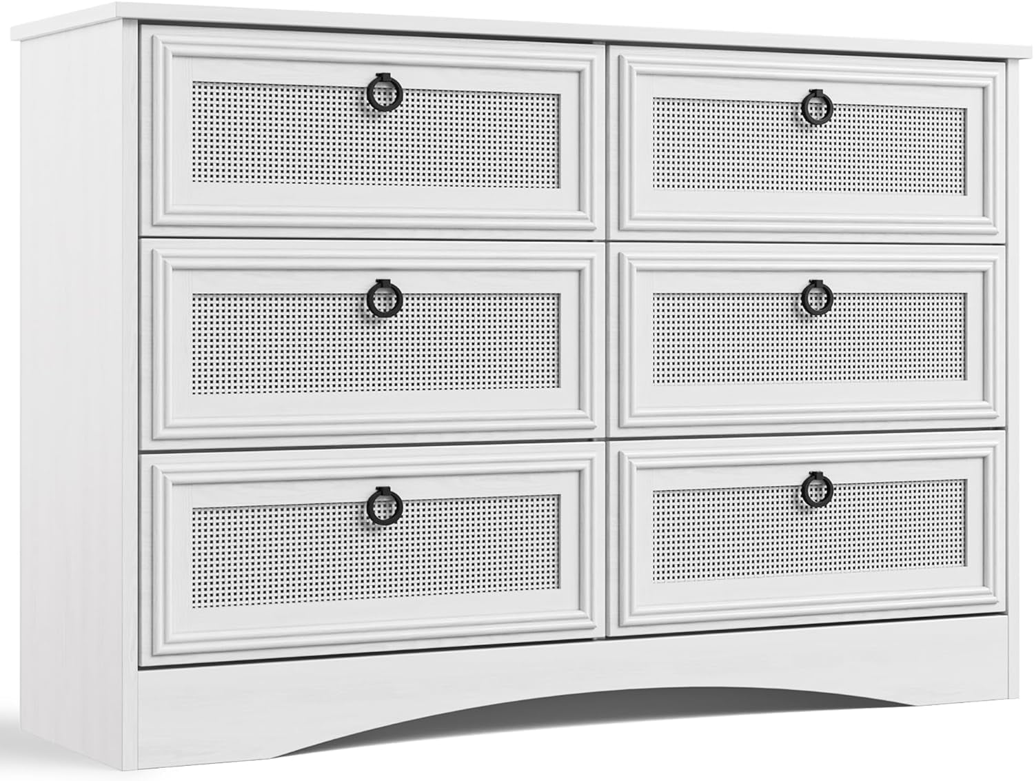 LGHM 6 Drawers Rattan Paneling Dresser, Dressers for Bedroom, Chest of ...