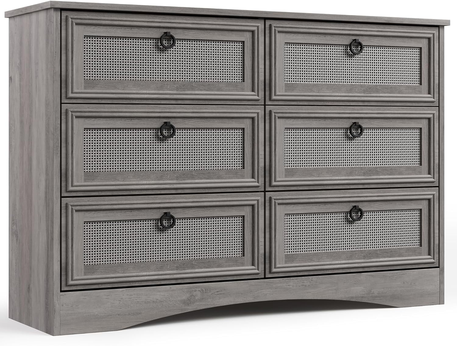 LGHM 6 Drawers Rattan Paneling Dresser, Dressers for Bedroom, Chest of ...