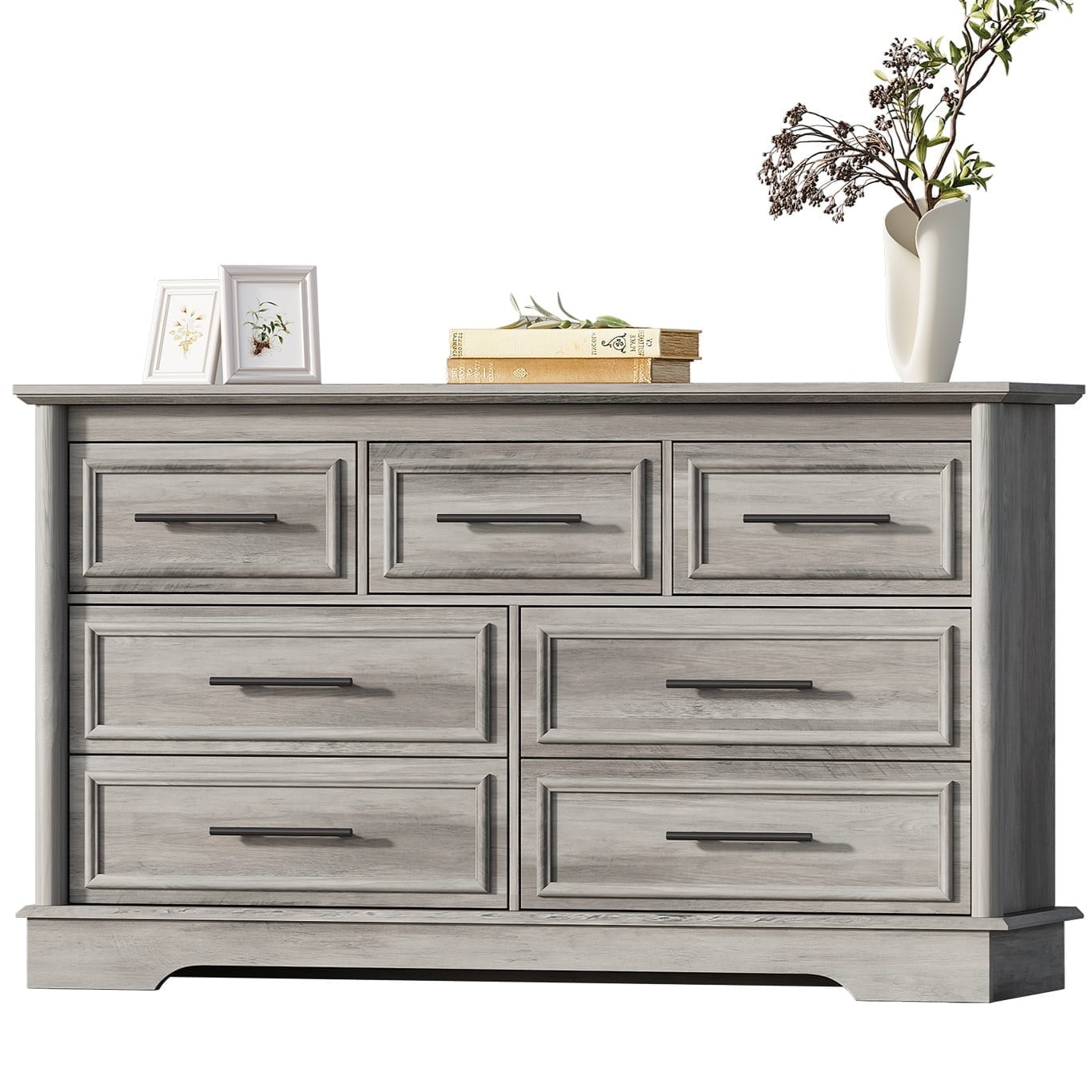 LGHM 7 Drawer Horizontal Dresser for Bedroom, Wood Chest of Drawers ...