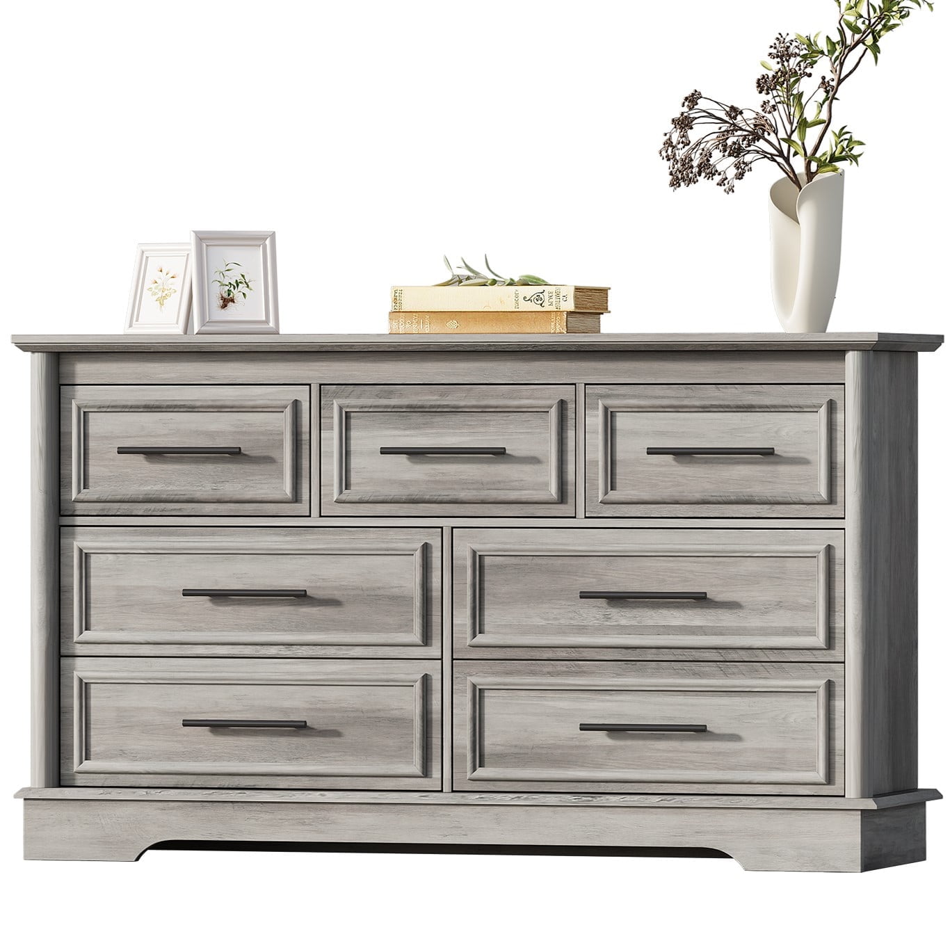 LGHM 7 Drawer Horizontal Dresser for Bedroom, Wood Chest of Drawers ...