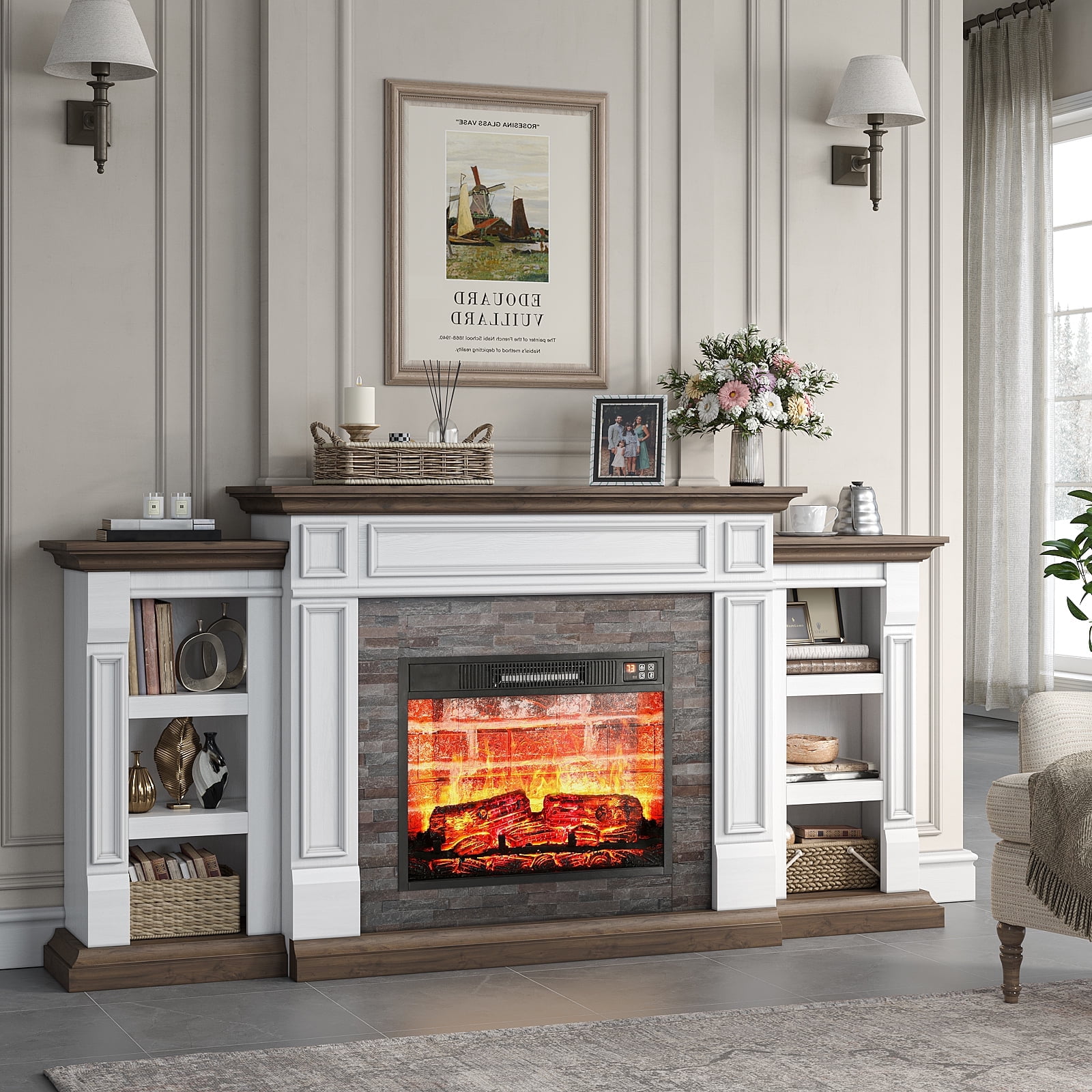 Fireplace tv stand with remote store