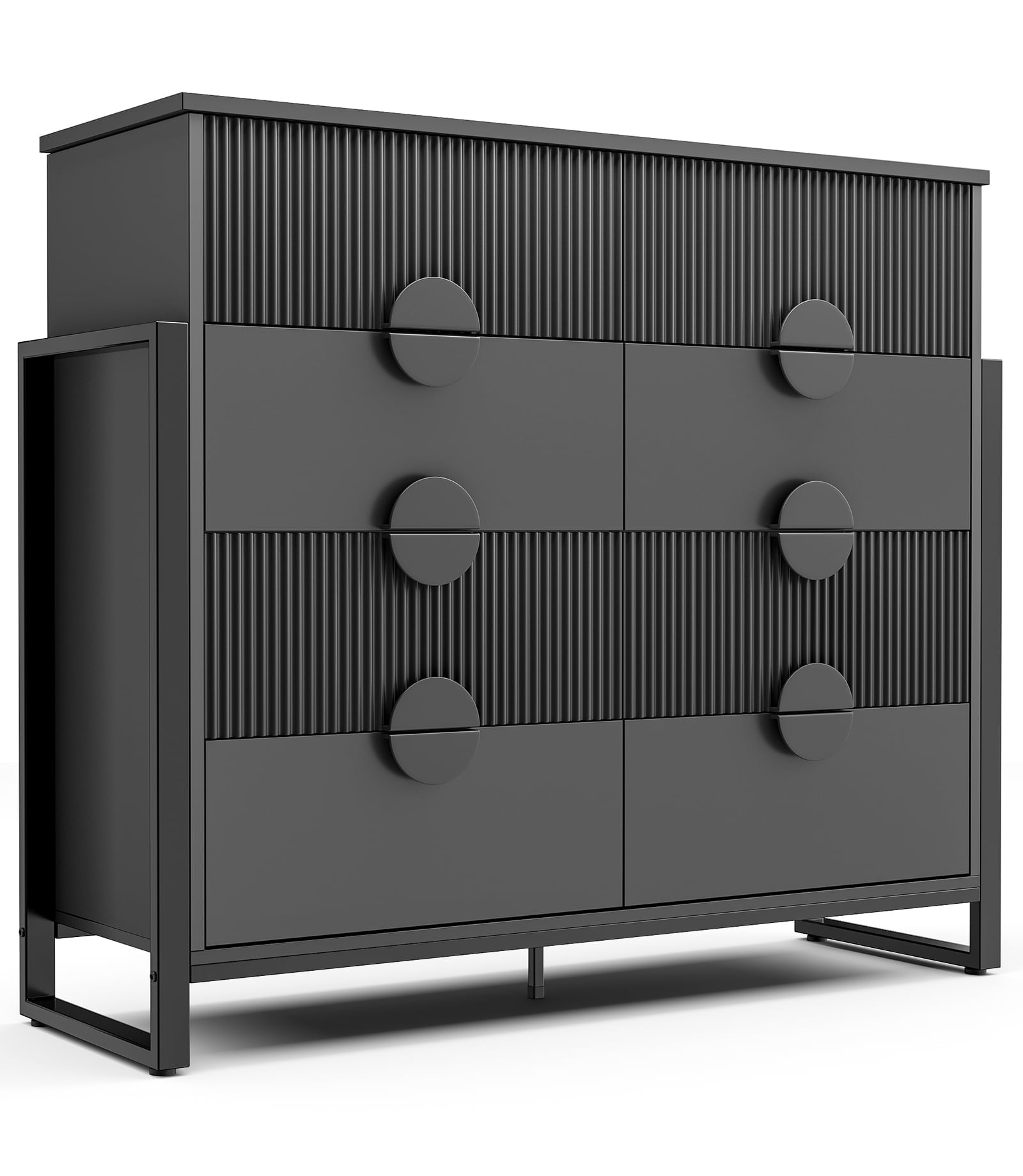 LGHM 8 Drawer Dresser for Bedroom, Modern Fluted Chest of Drawers for ...
