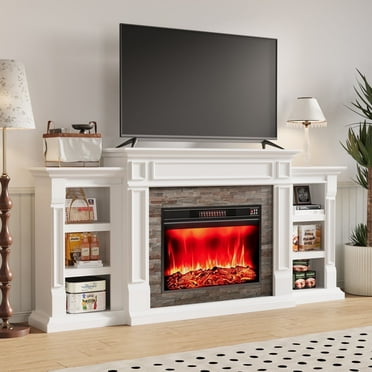 SEI Furniture Seneca Transitional Wood Electric Media Fireplace in ...