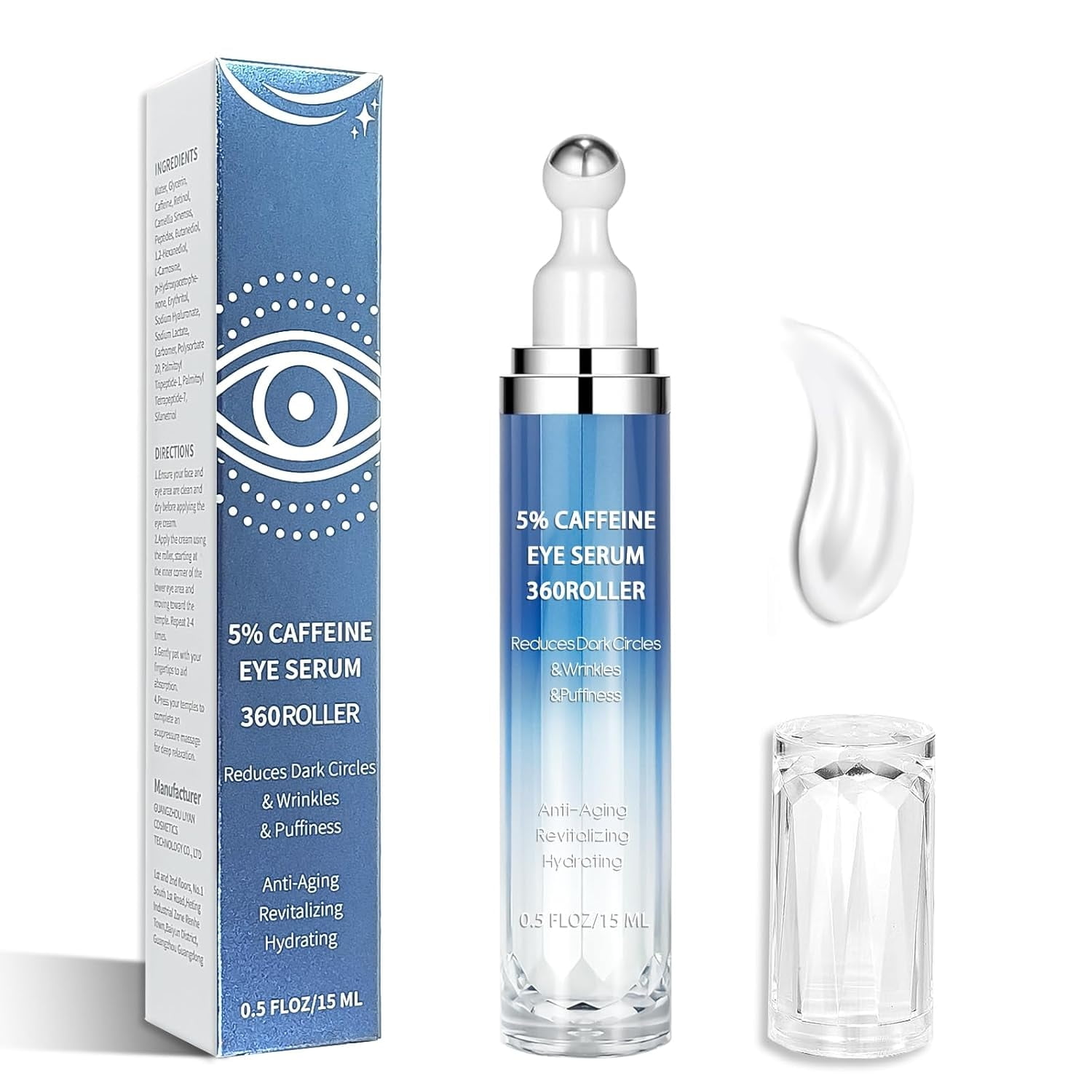 LGM Eye Serum with 5% Caffeine & 5% Retinol – Under Eye Cream with ...