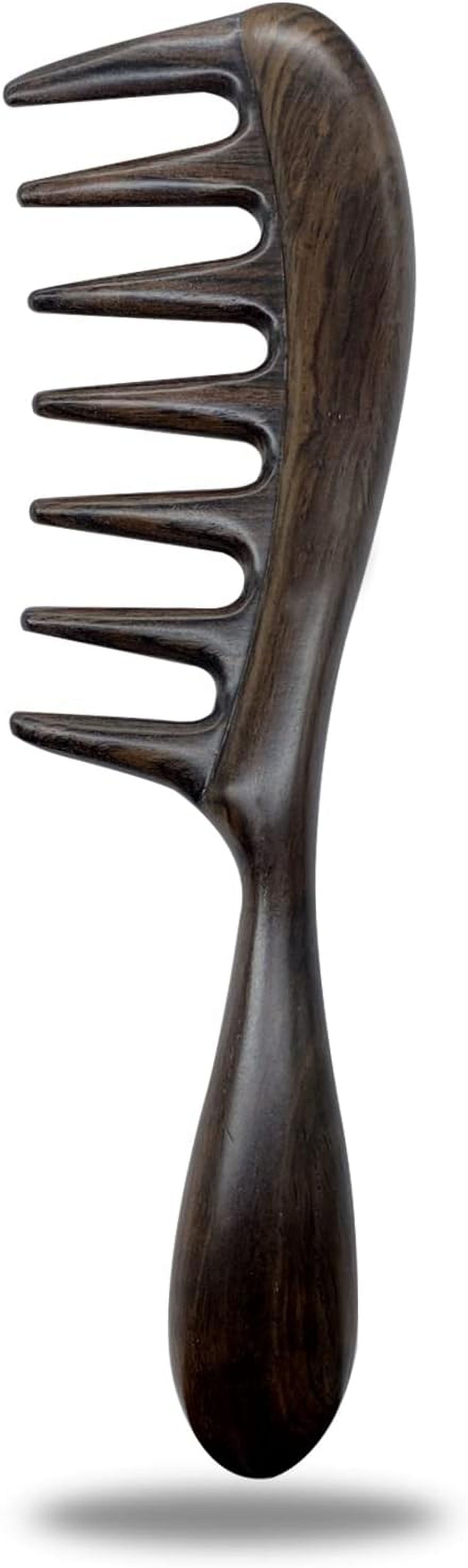 LGM Large Wide Tooth Comb Wooden Comb Natural Black Sandalwood Comb ...