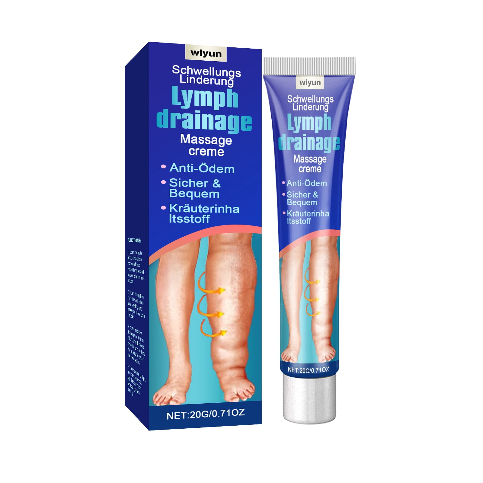 LGM Lymphatic Drainage Massage Cream Leg Care Cream, Relieve Leg ...