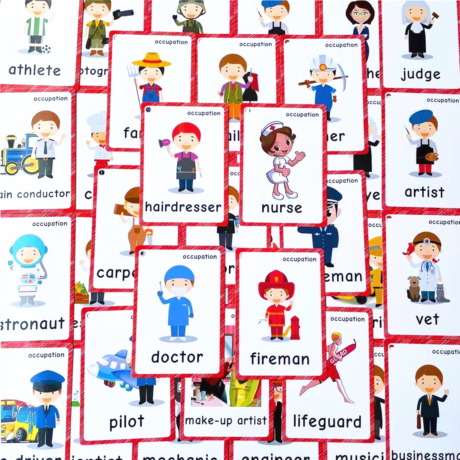 LGMZ Occupation Flash Cards, 37 Pcs Educational Flashcards for Toddlers ...