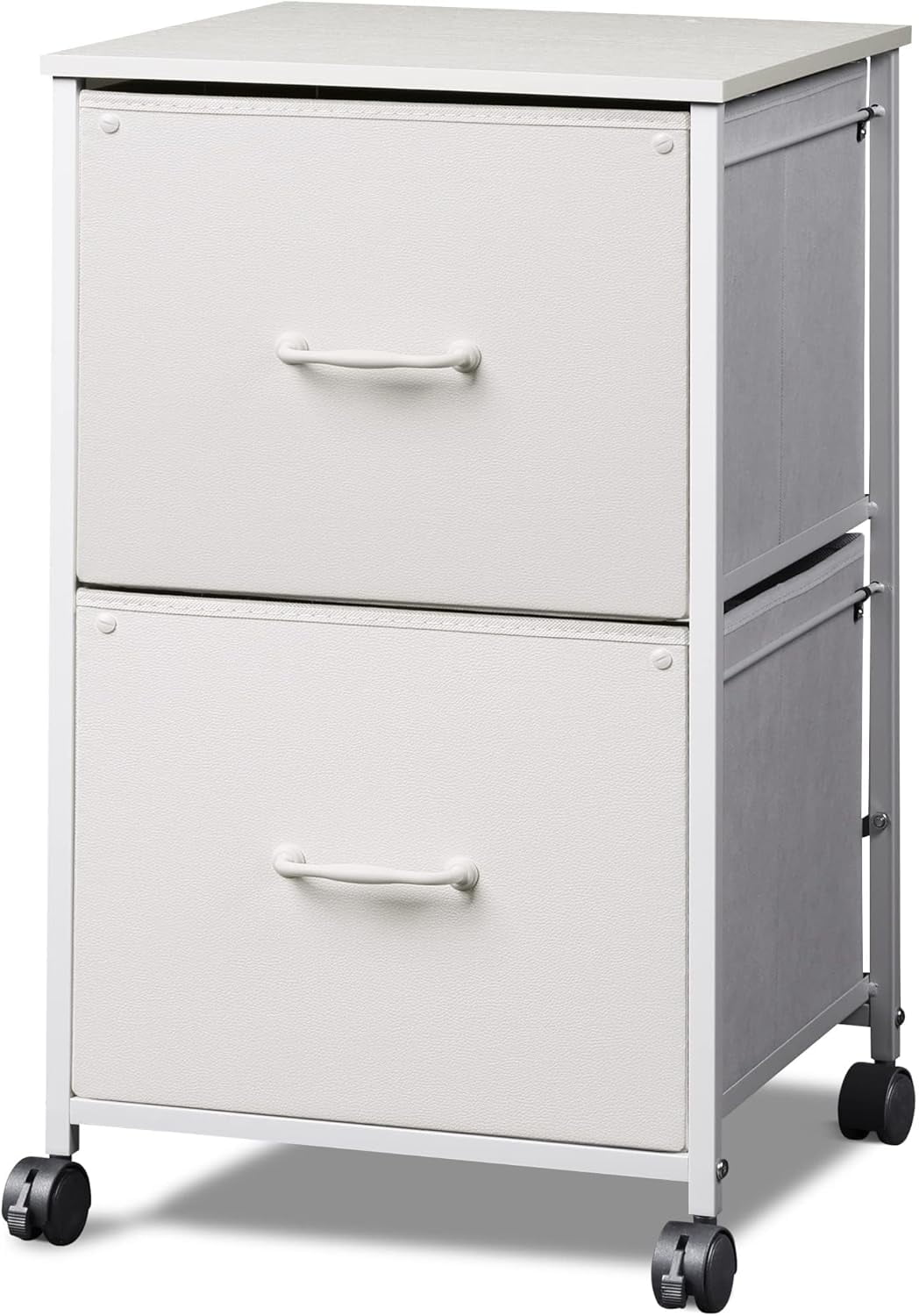 LGOOD 2 Drawer Mobile File Cabinet, Rolling Printer Stand, Fabric ...