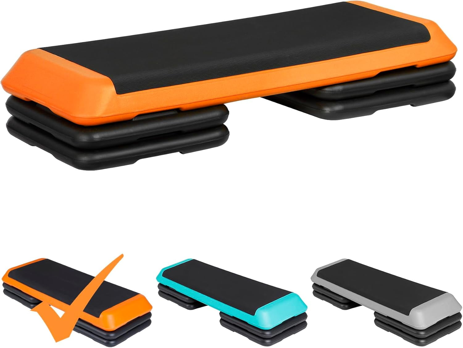 LGOOD 43" Workout Aerobic Exercise Step Platform, Adjustable Aerobic ...