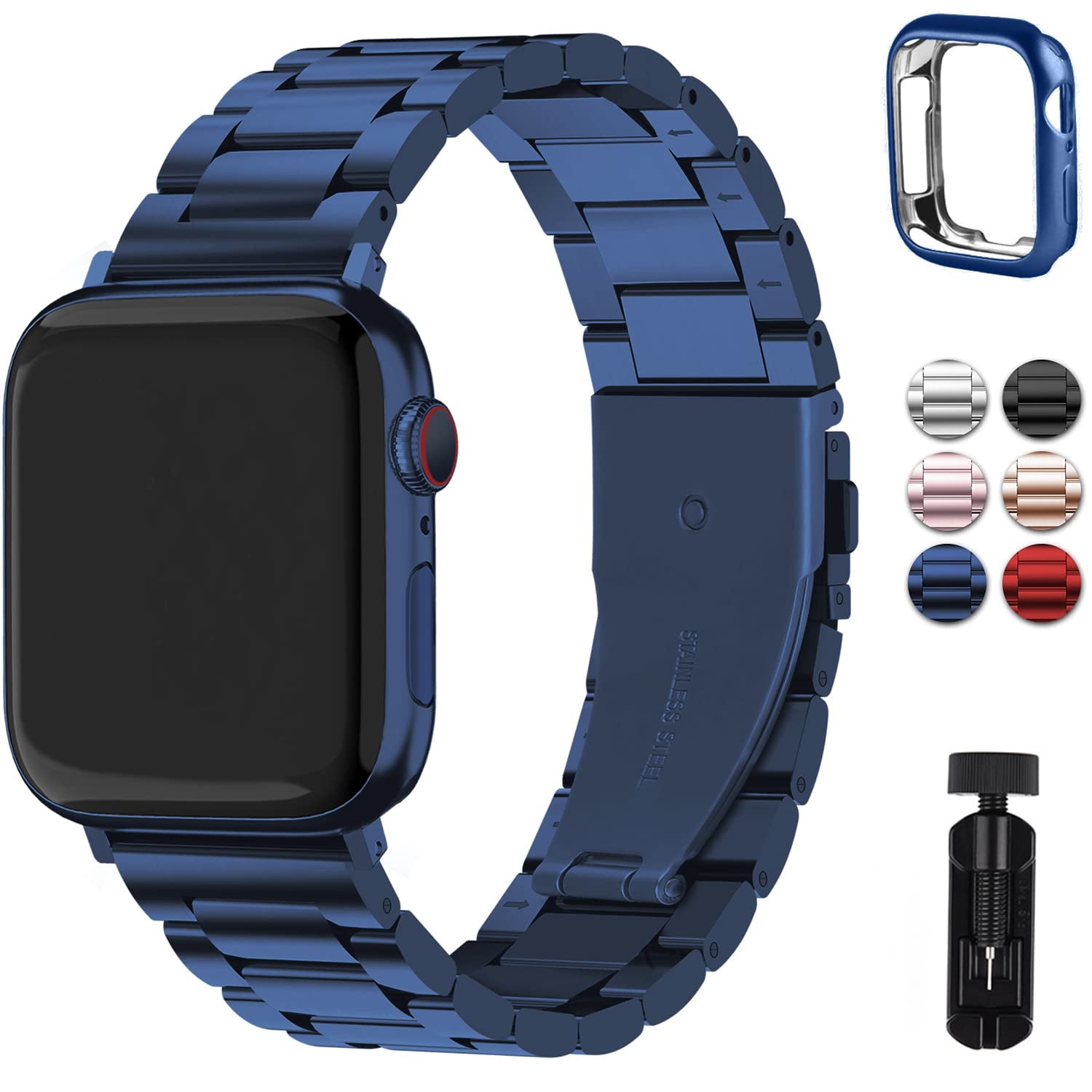 LGSY Apple Watch Band 44mm Metal iWatch Bands Adjustable Strap with ...