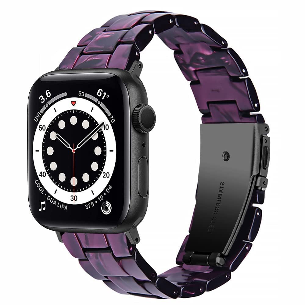 LGSY Resin Apple Watch Band for iWatch Series 8 7 6 5 4 3 2 1 SE Ultra ...