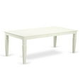 LGT-LWH-TL Logan Dining Table with Wood Seat - Linen White Finish ...